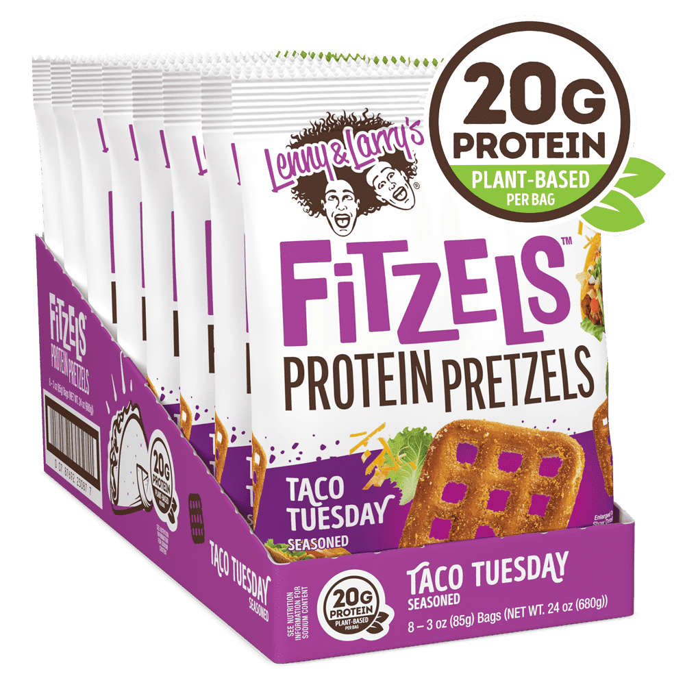 Lenny & Larry's Fitzels Protein Pretzels Snack,Taco Tuesday, 20g of ...