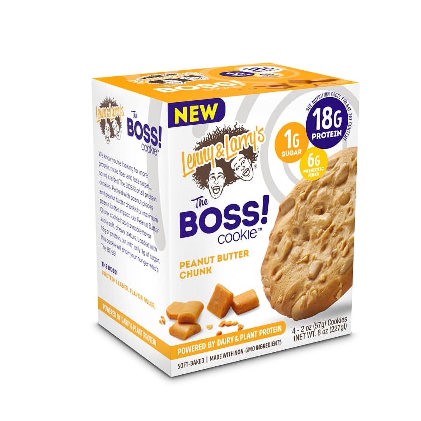 Lenny & Larry's The BOSS! Cookie, Peanut Butter Chunk, 2 oz, 4 Ct ...