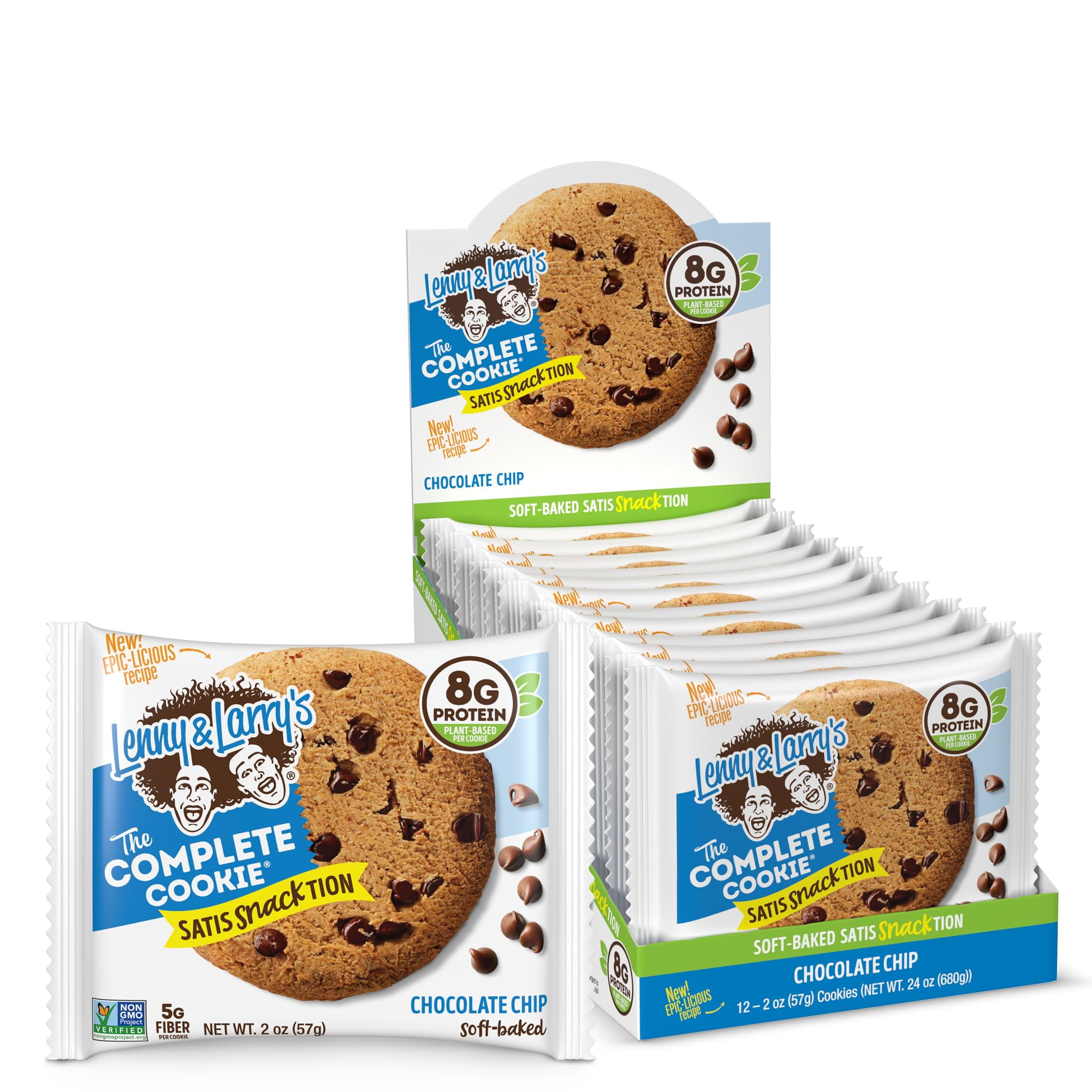 Lenny & Larry's The Complete Cookie Snack KMC2Size, Chocolate Chip ...