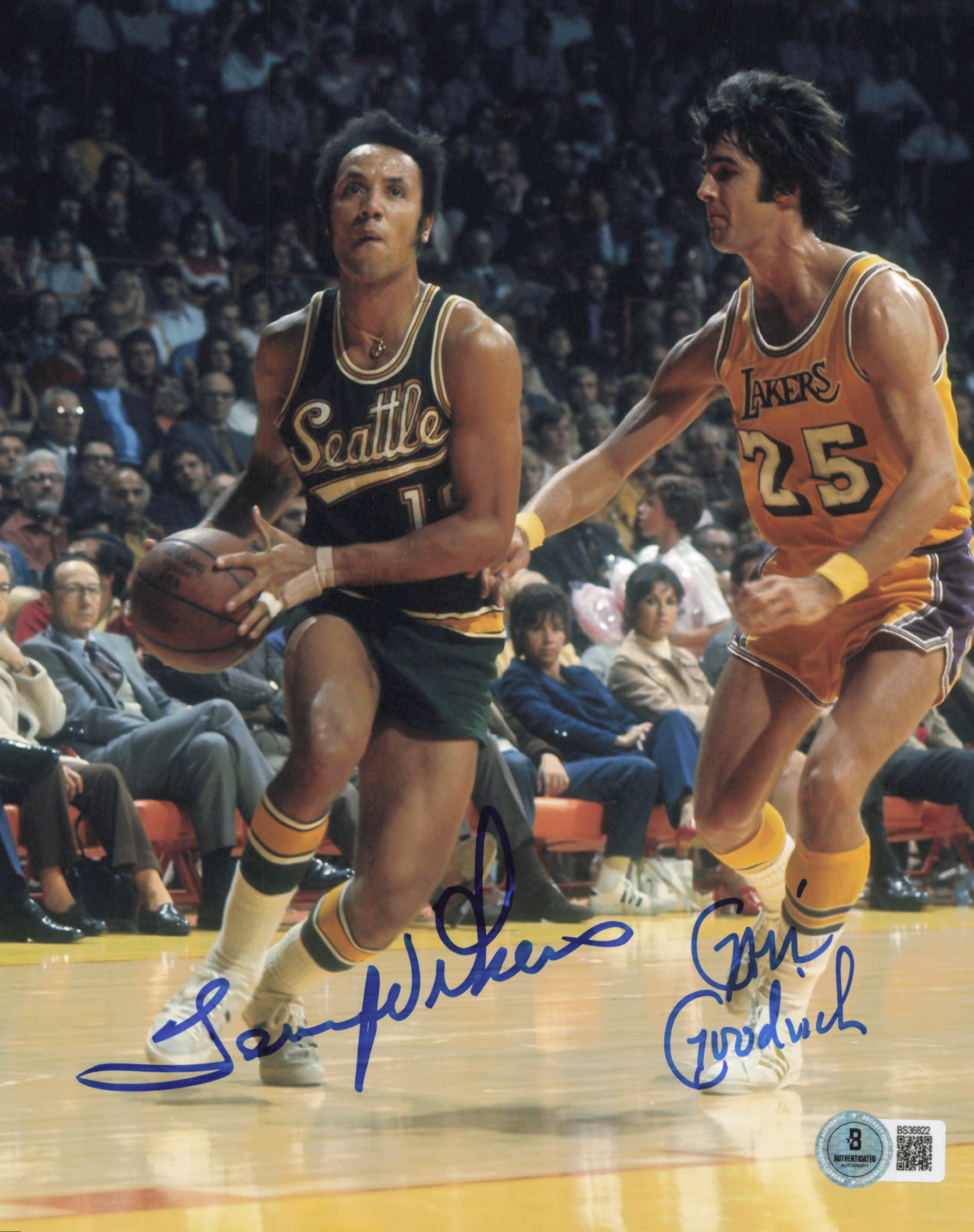 Lenny Wilkens & Gail Goodrich Autographed 8x10 Photo Beckett BAS QR # ...