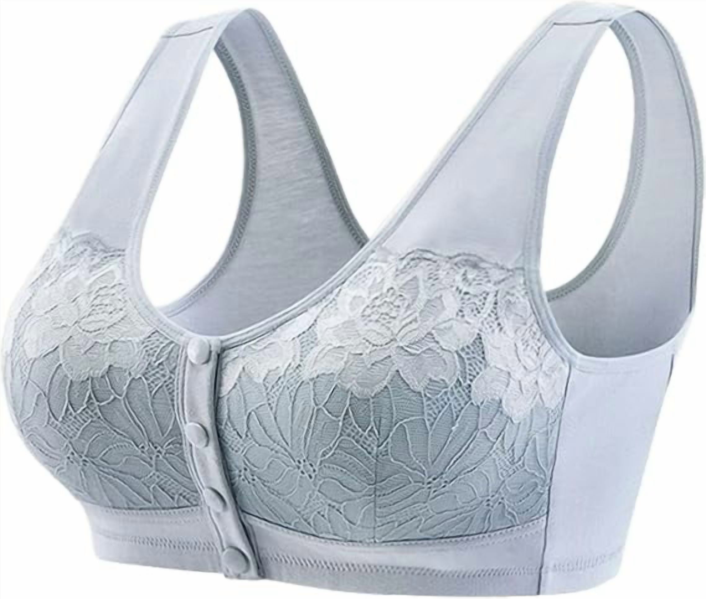 Lenocharm Bra Comfortable Front Button Wireless Shaping Bra for Older ...