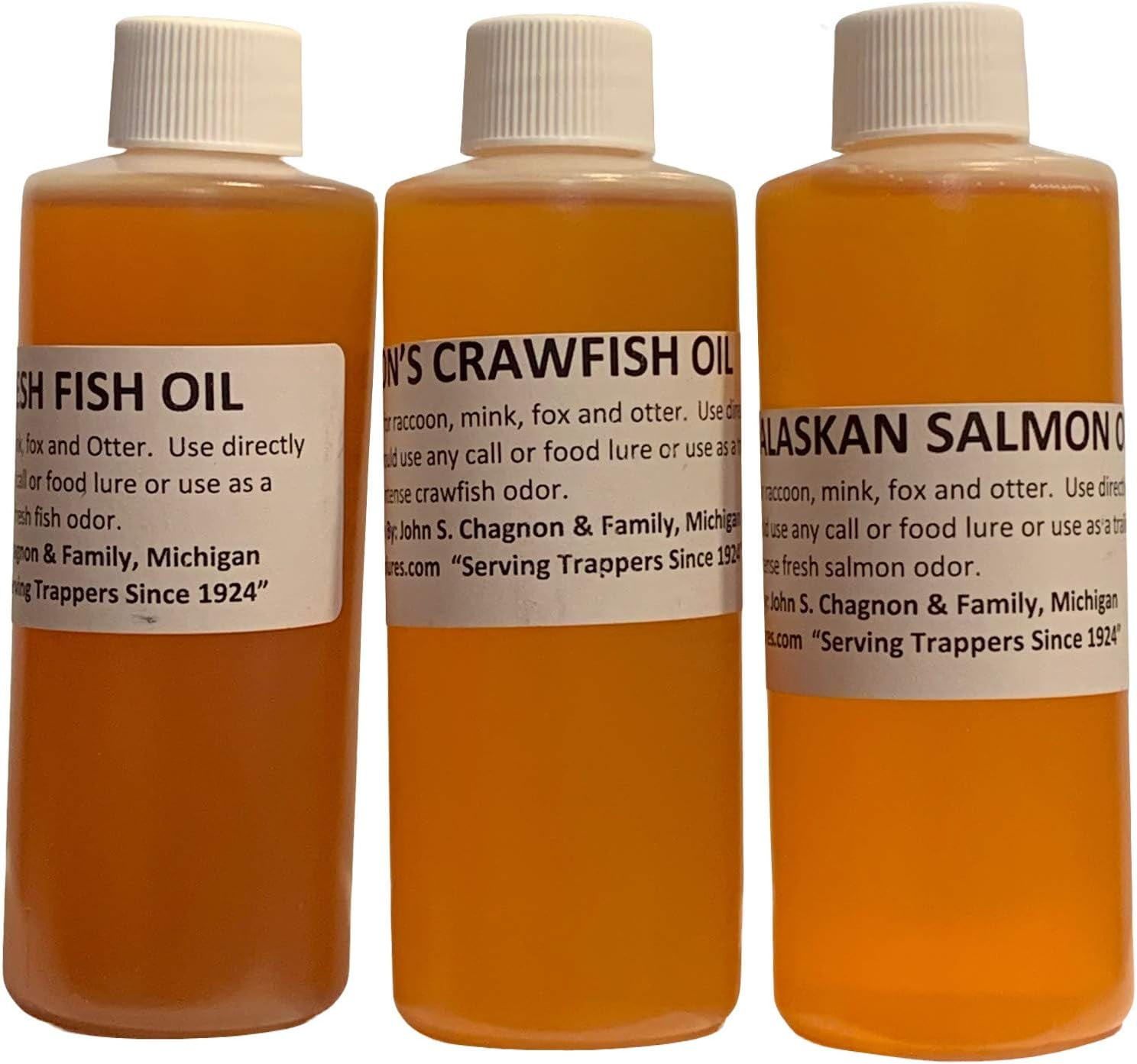 Lenon's Trappers Special 3 Bottles 4 oz Fish Oil, Crawfish Oil & Salmon ...
