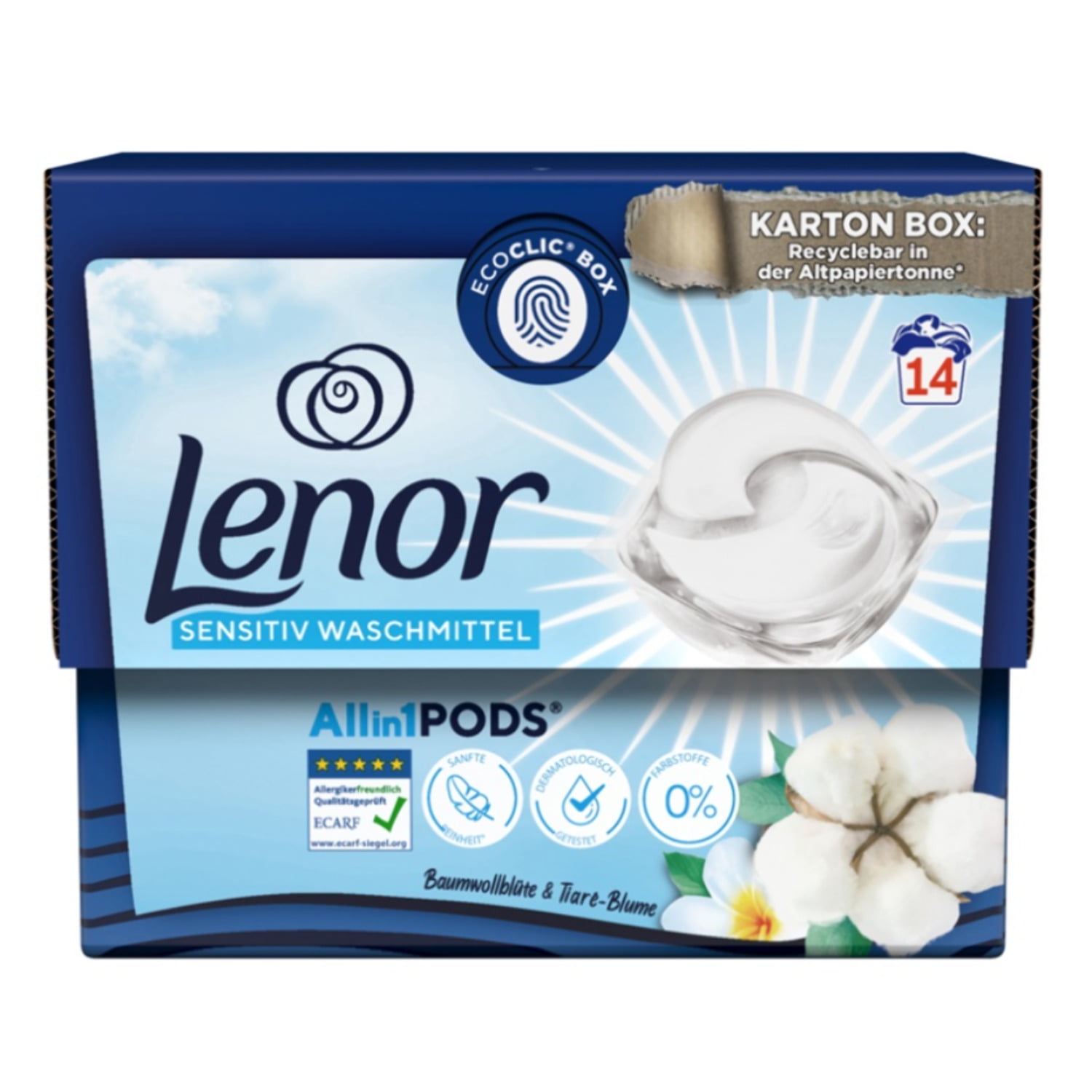 Lenor Sensitive All in 1 Pods Detergent -14 WL - Walmart.com