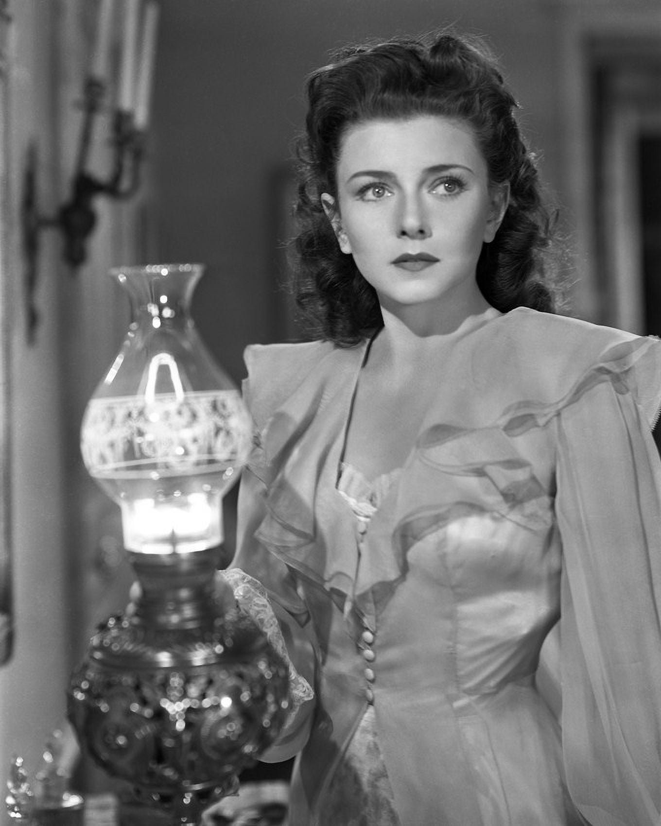 Lenore Aubert Radiant In Nightgown Sheer Robe By Lamplight 24x36 Classic Hollywood Poster ...