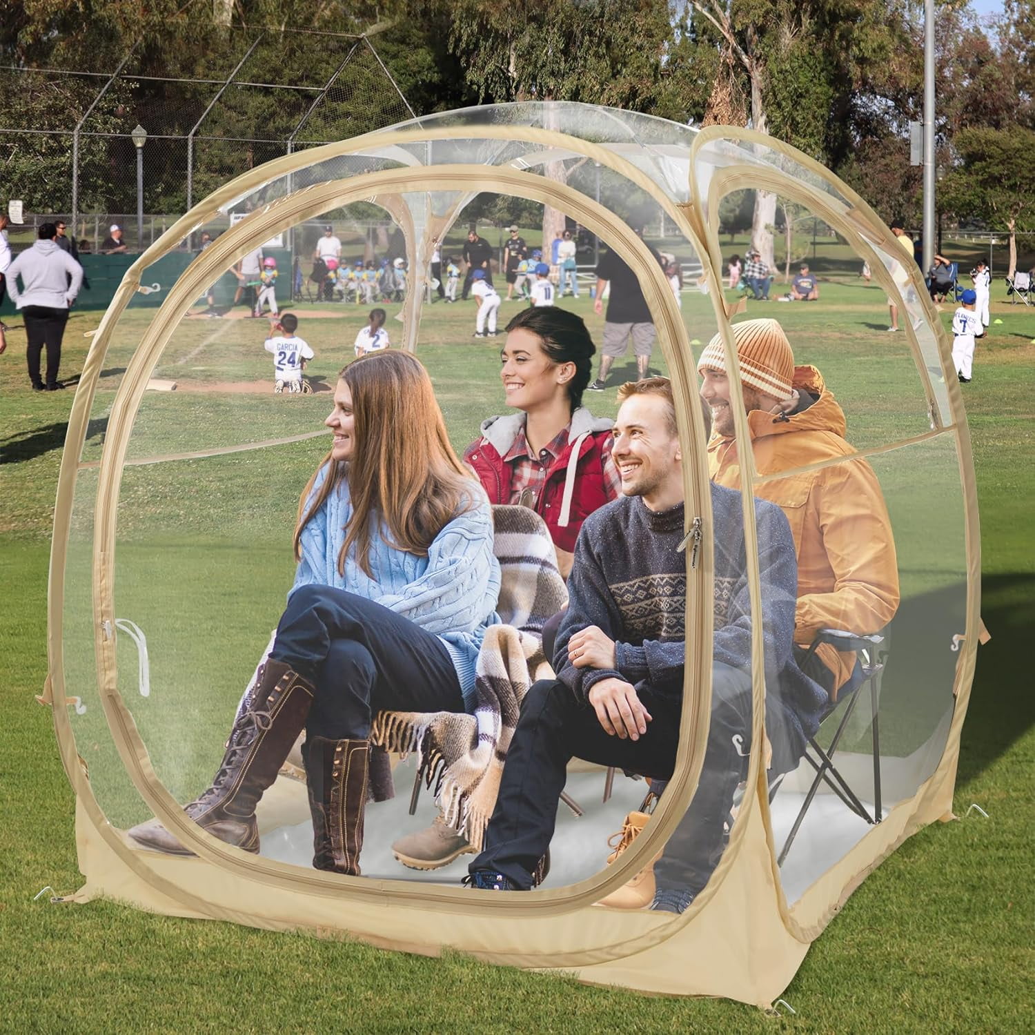 Lenotos Pop Up Sports Tent, Instant Clear Bubble Tent, with Removable ...