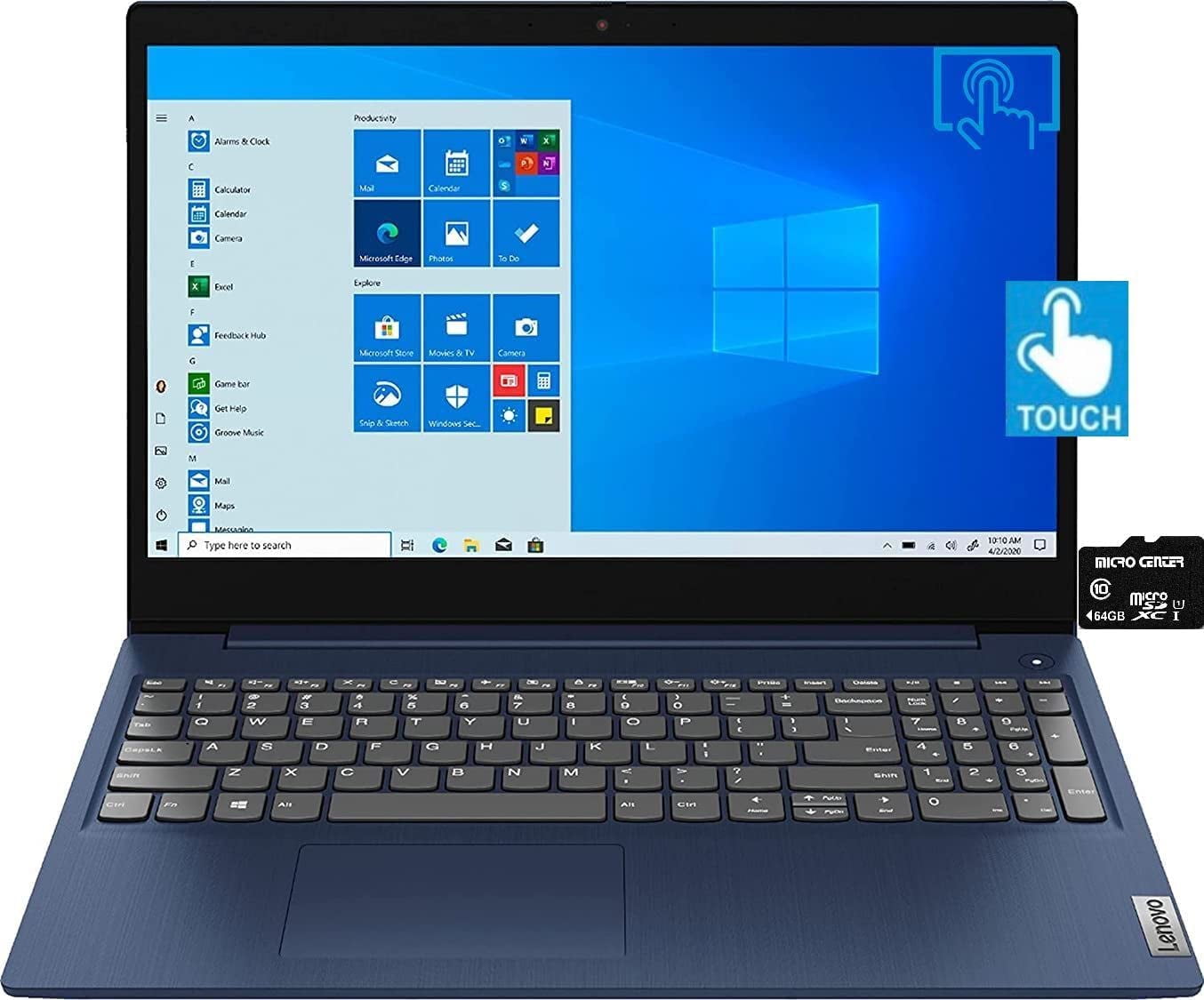 Lenovo 2022 Newwest IdeaPad 3 15.6" HD Touchscreen Laptop, Intel Core ...