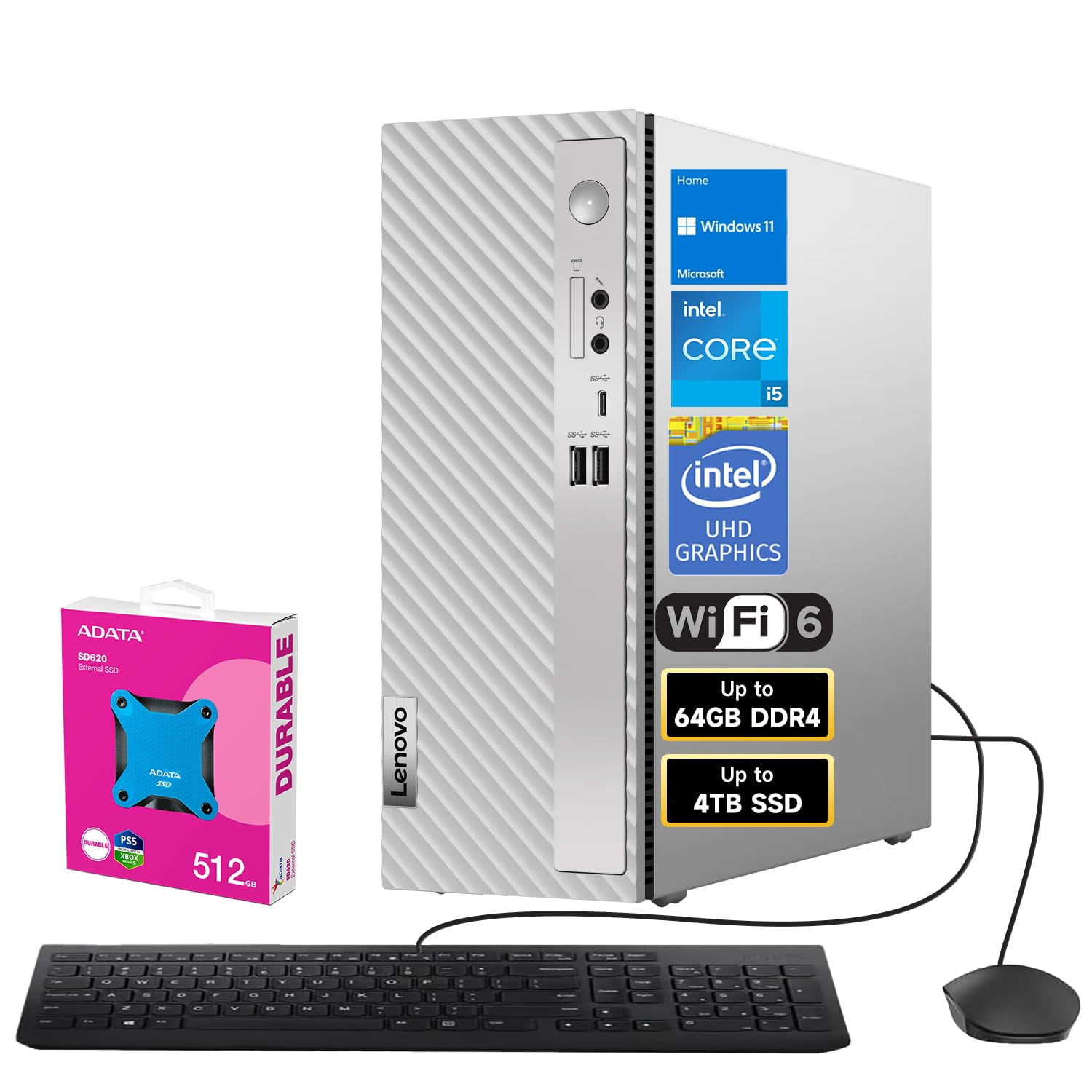 Lenovo 2025 IdeaCentre 3i Business AI-Enhanced Office Desktop, Intel Core i5-14400, 32GB RAM ...