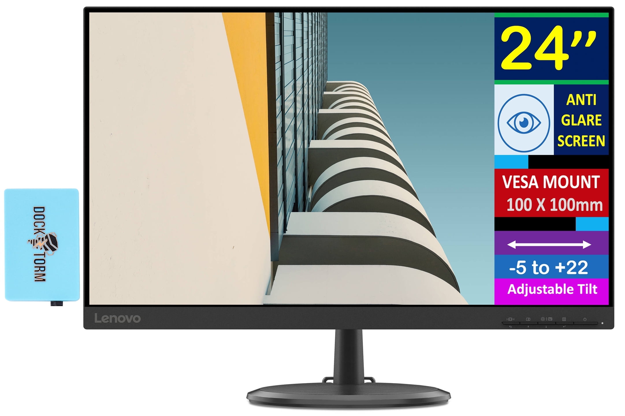 Lenovo 24" D24-20 FHD AMD FreeSync Monitor with 4 ms Response Time ...