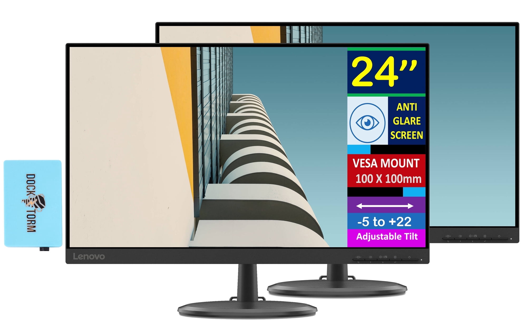 Lenovo 24" FHD AMD FreeSync Monitor with 4 ms Response Time, Anti-Glare ...