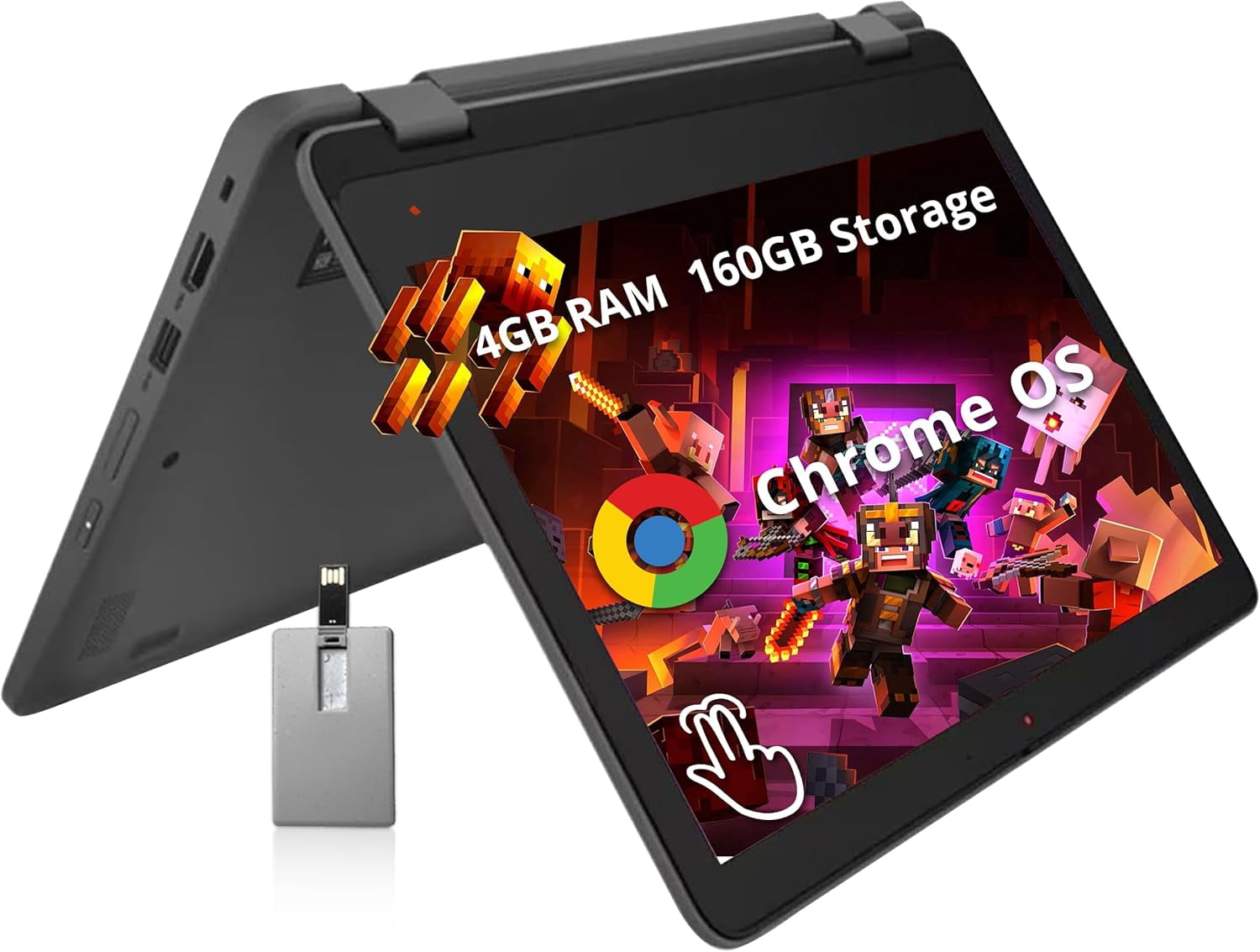 Lenovo 300e G4 11.6" 2-in-1 Touchscreen Chromebook, MediaTek MT8186 ...