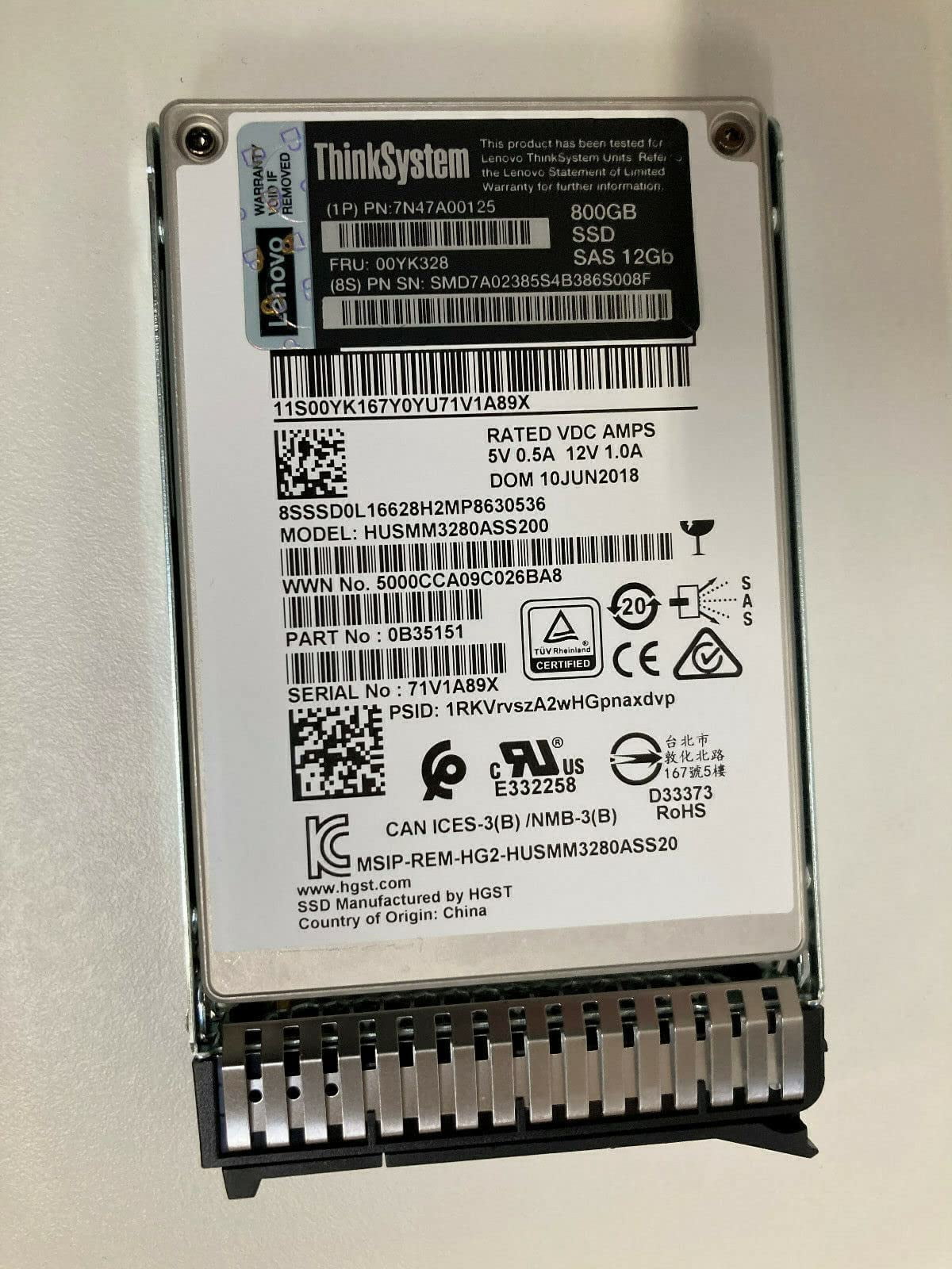 Lenovo 800 GB Solid State Drive, 2.5" Internal, SAS (12Gb/s SAS ...