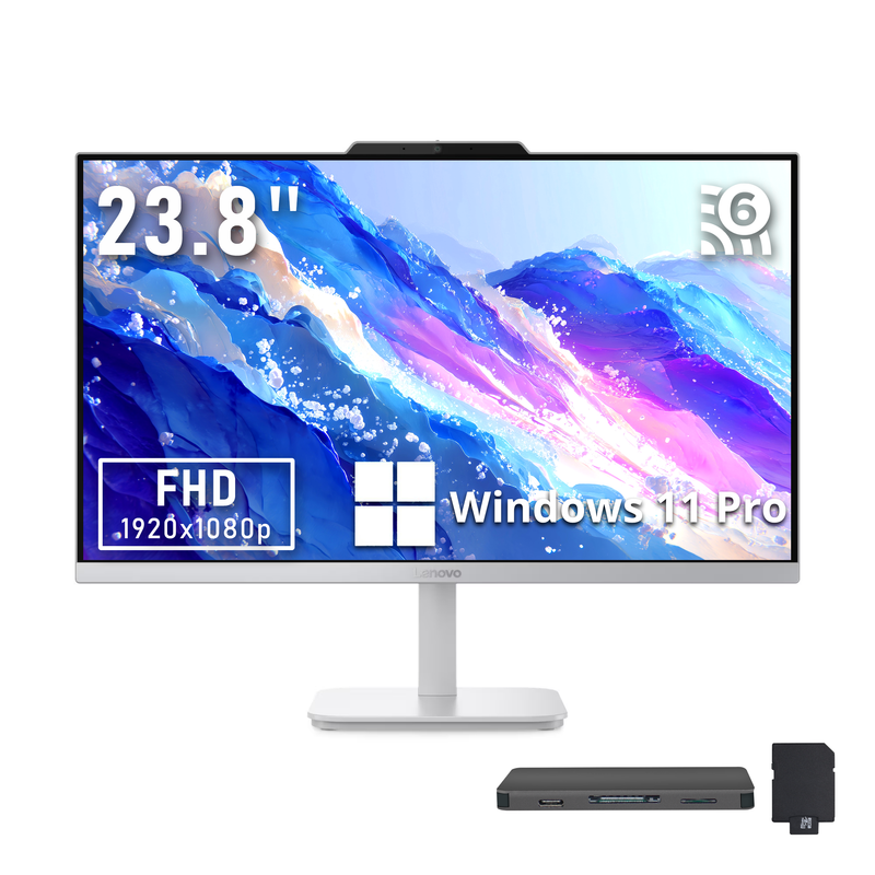 Lenovo A100 23.8" FHD IPS All-in-One Desktop, Intel N100, 16GB DDR4 ...