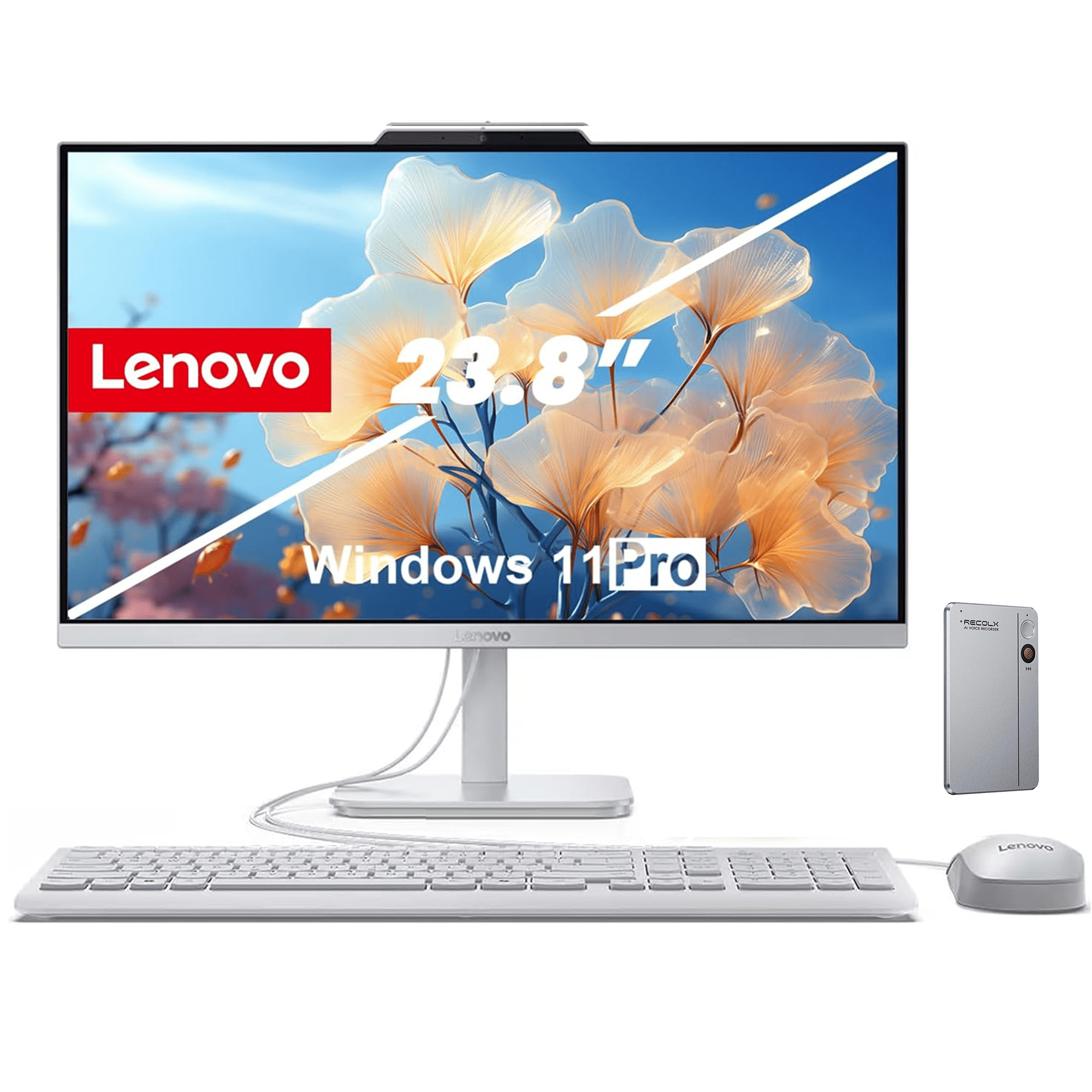 Lenovo All-in-One Desktop Computer for Home Office, 23.8" FHD Business ...