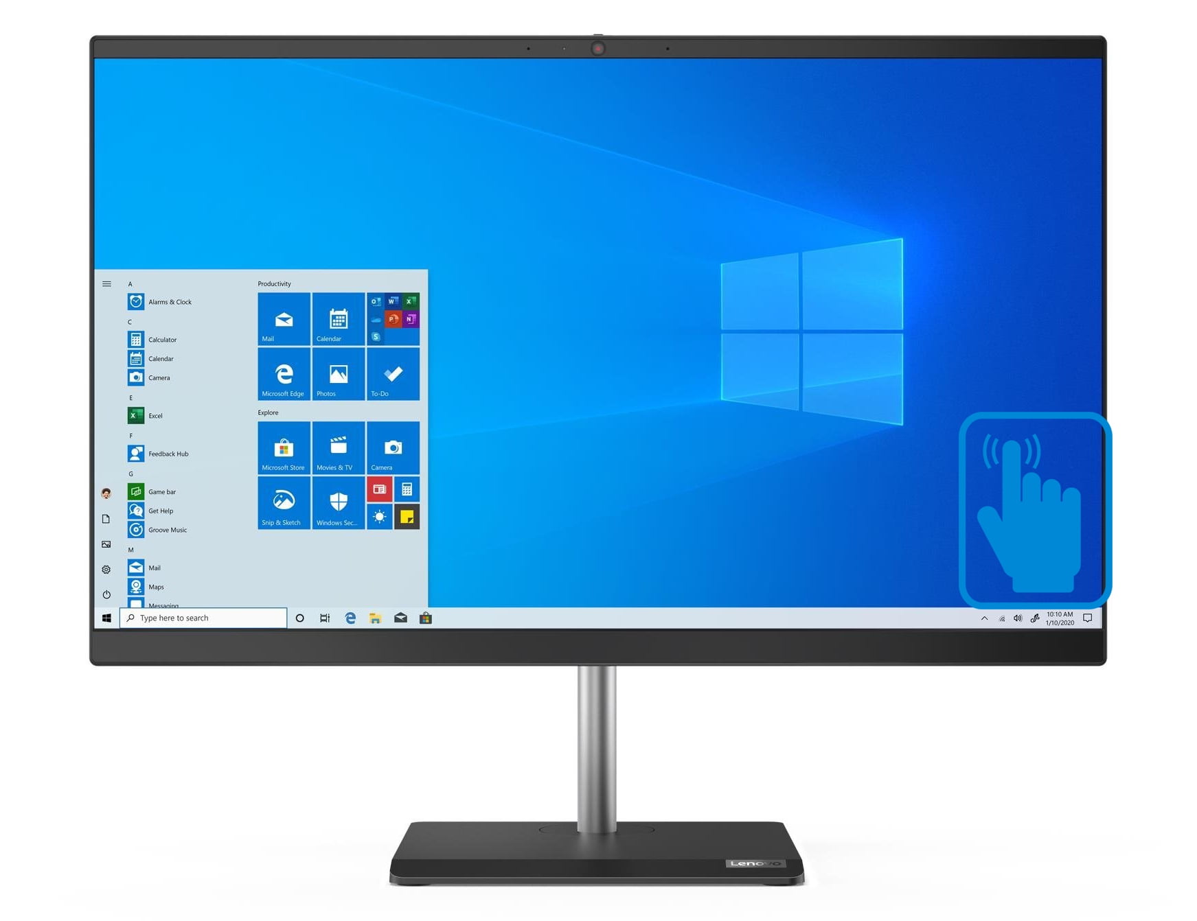 Lenovo Business All-in-One Desktop Computer 23.8" Touchscreen FHD IPS ...
