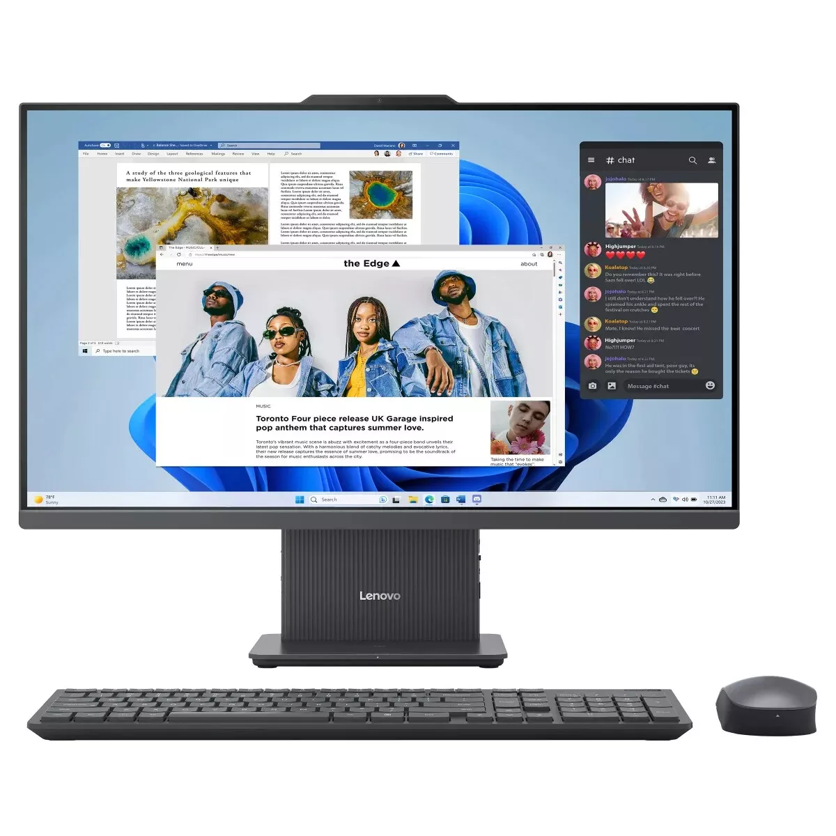 Lenovo IdeaCentre 27" All-in-One Touchscreen Desktop - AMD Ryzen 5 ...