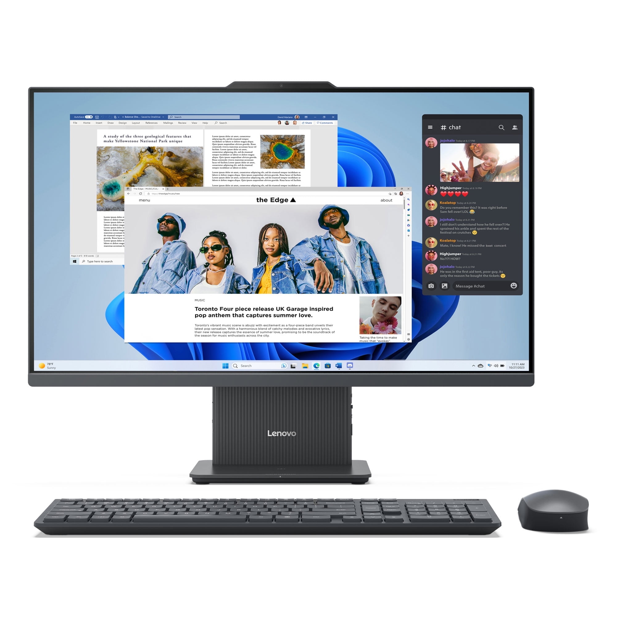 Lenovo IdeaCentre 27" Full HD Touchscreen All-In-One Computer, AMD ...