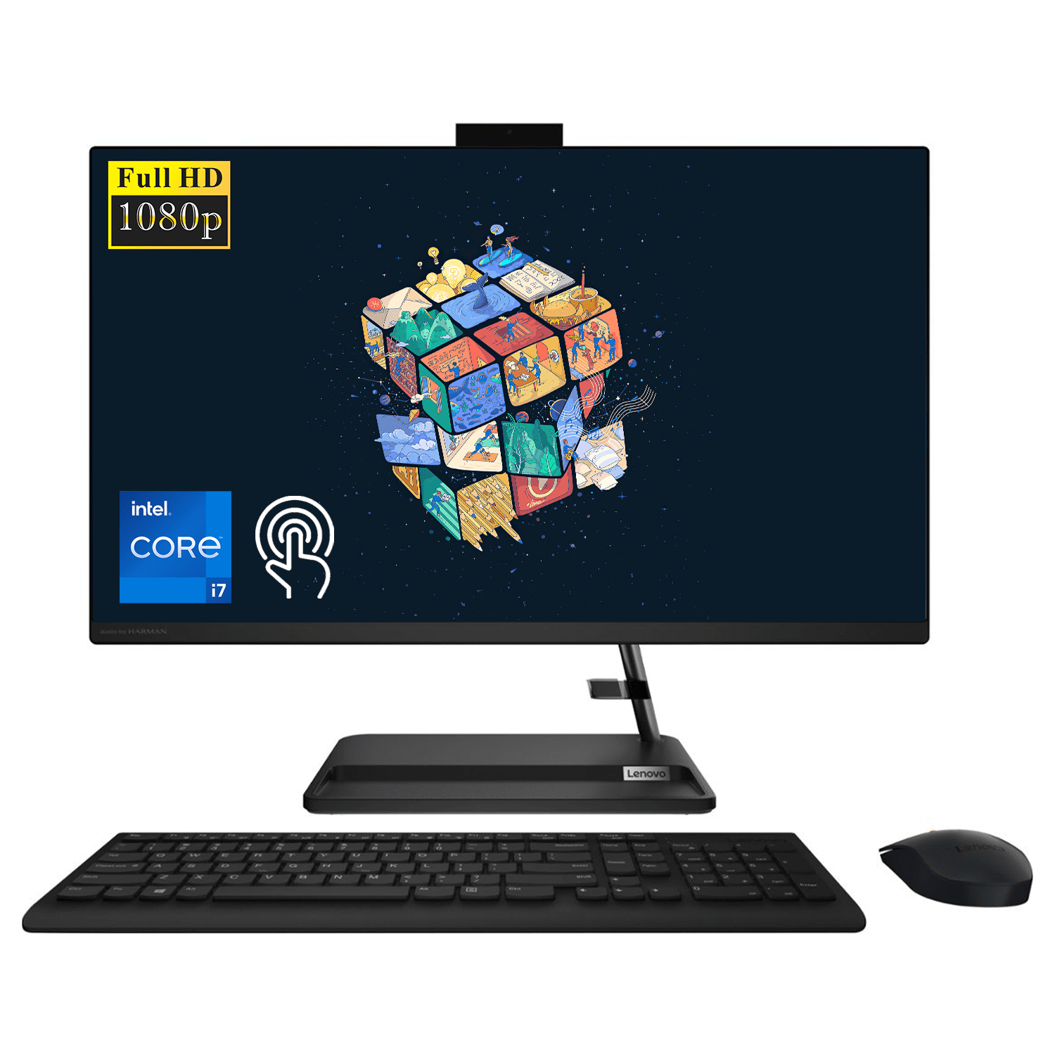 Lenovo IdeaCentre 3i All-in-One Desktop, 27" FHD Touchscreen Display, Intel Core i7-13620H, 16GB ...
