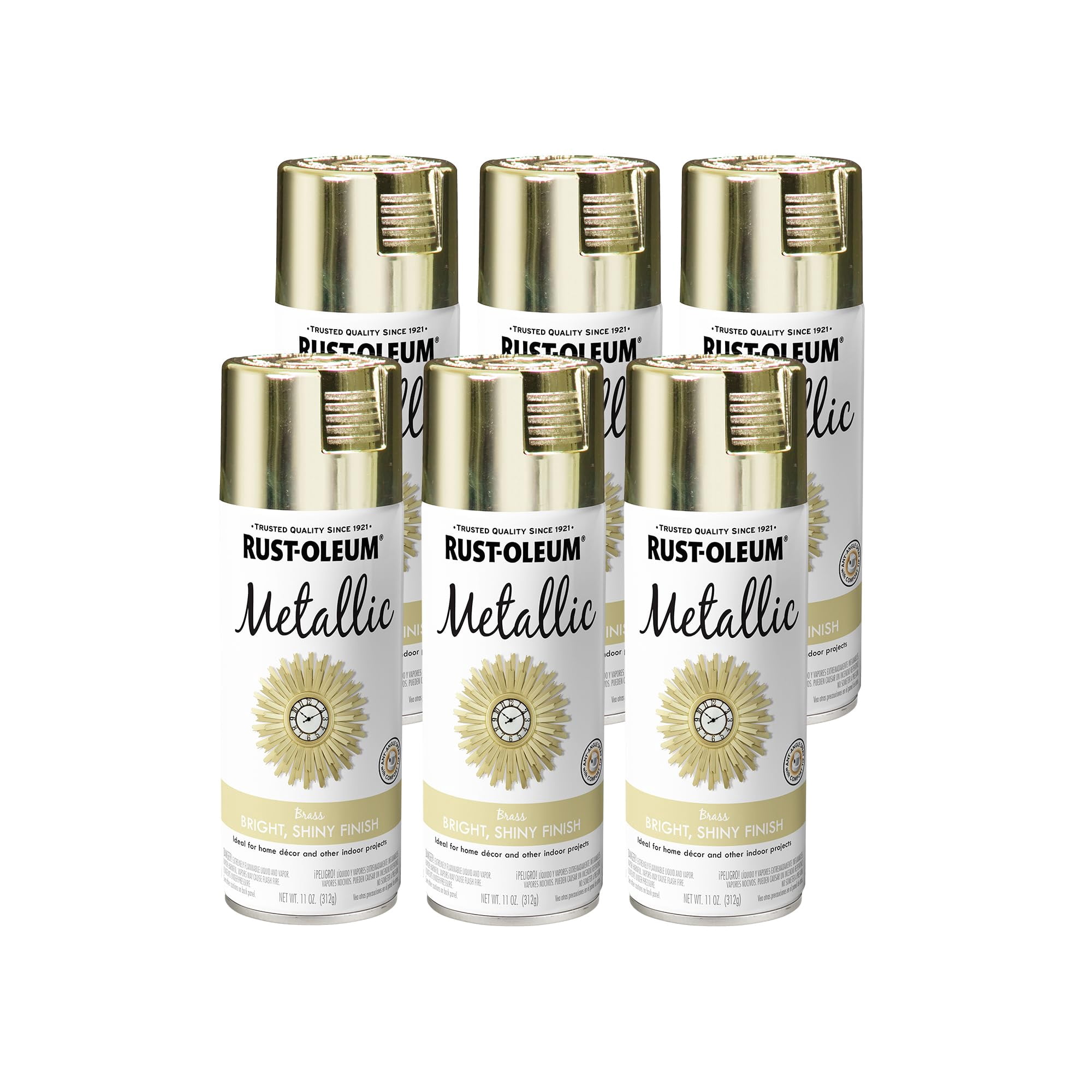 Rust-Oleum 1936830-6PK Specialty Metallic Spray, 11 oz, Brass, (Pack of ...