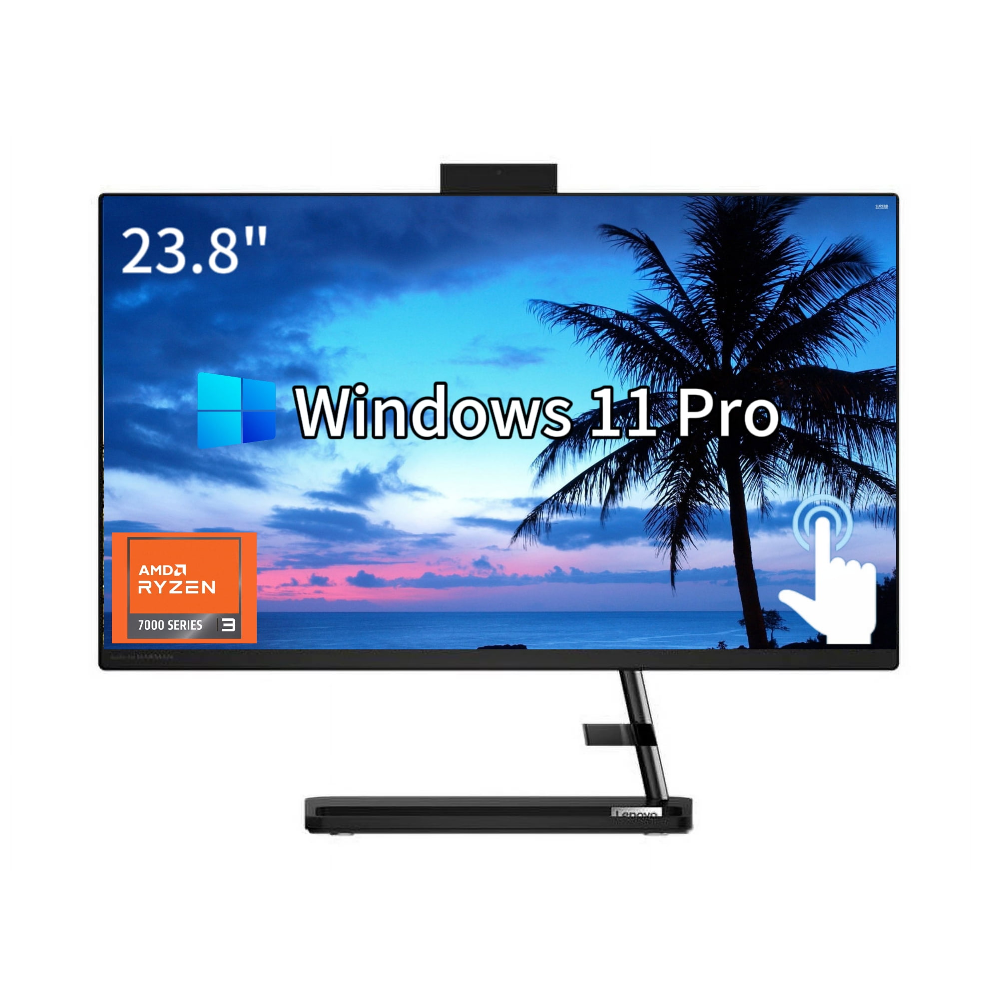 Lenovo IdeaCentre AIO 3 All-in-one 23.8" FHD Touchscreen Desktop Computer,AMD Ryzen 3 7330U,32GB ...