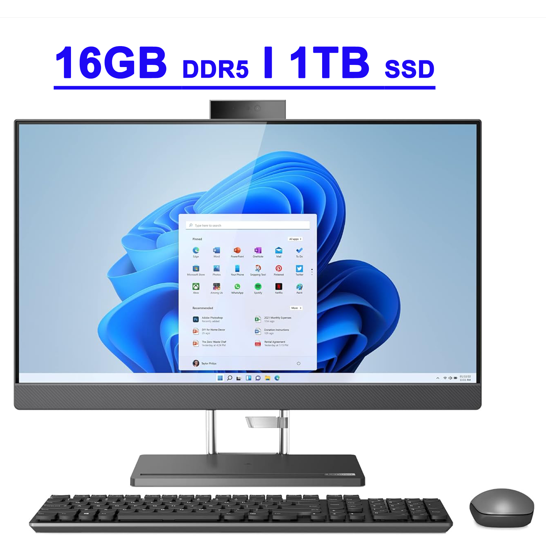 Lenovo IdeaCentre AIO 5 Premium All-in-One Desktop 27" QHD IPS Anti-glare Touchscreen 350nits ...