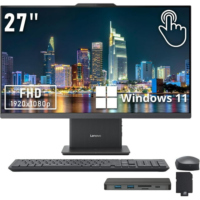 Lenovo IdeaCentre All-in-One Desktop, 27" FHD Touch Display, Intel i7 ...