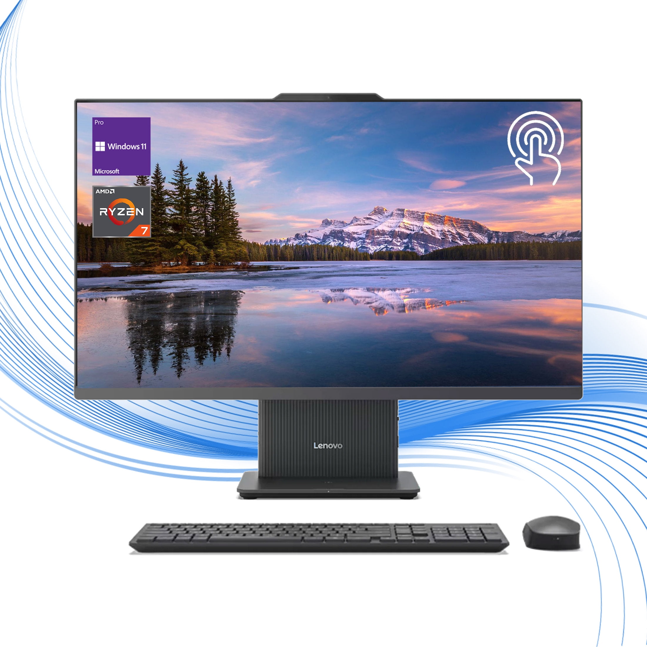 Lenovo IdeaCentre I Daily All-in-One, 27" FHD Touchscreen, AMD Ryzen 7 ...