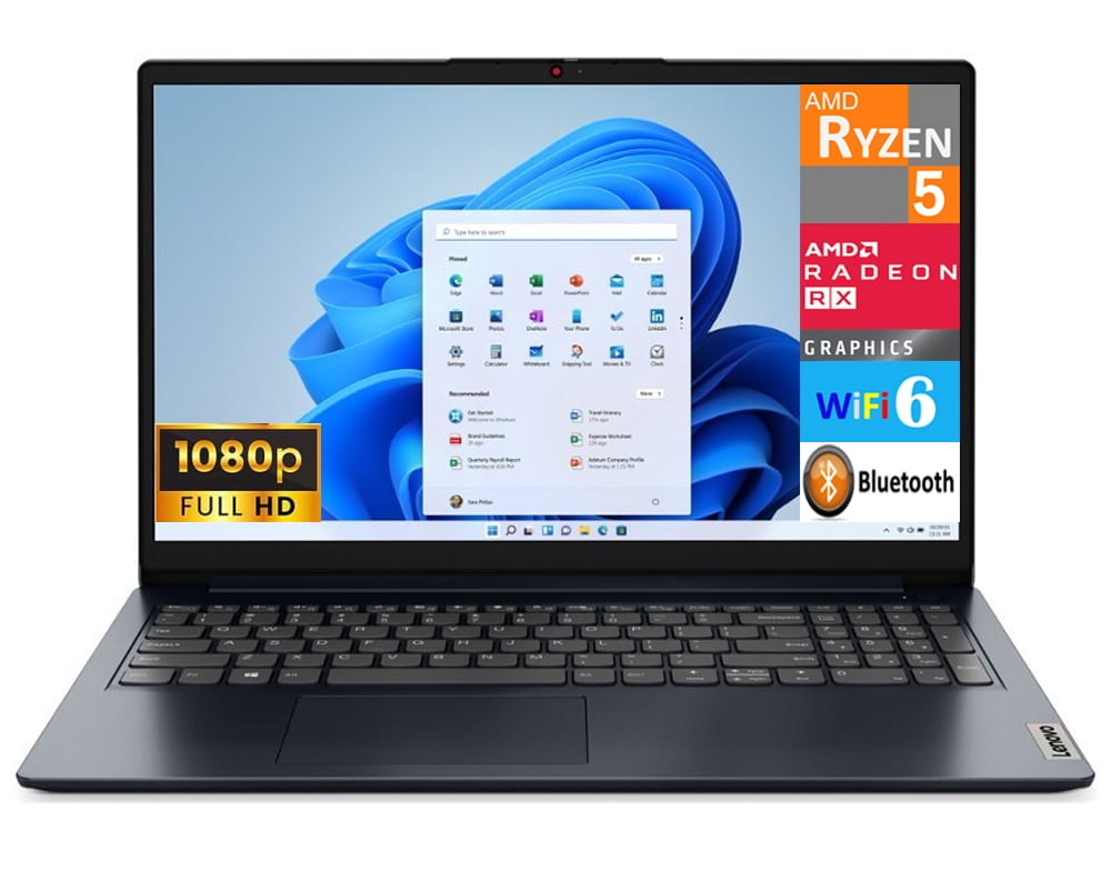 Lenovo IdeaPad 1 Laptop 15.6in FHD Display (AMD Ryzen 5 7520U, 16GB LPDDR5, 8TB PCIe SSD, AMD ...
