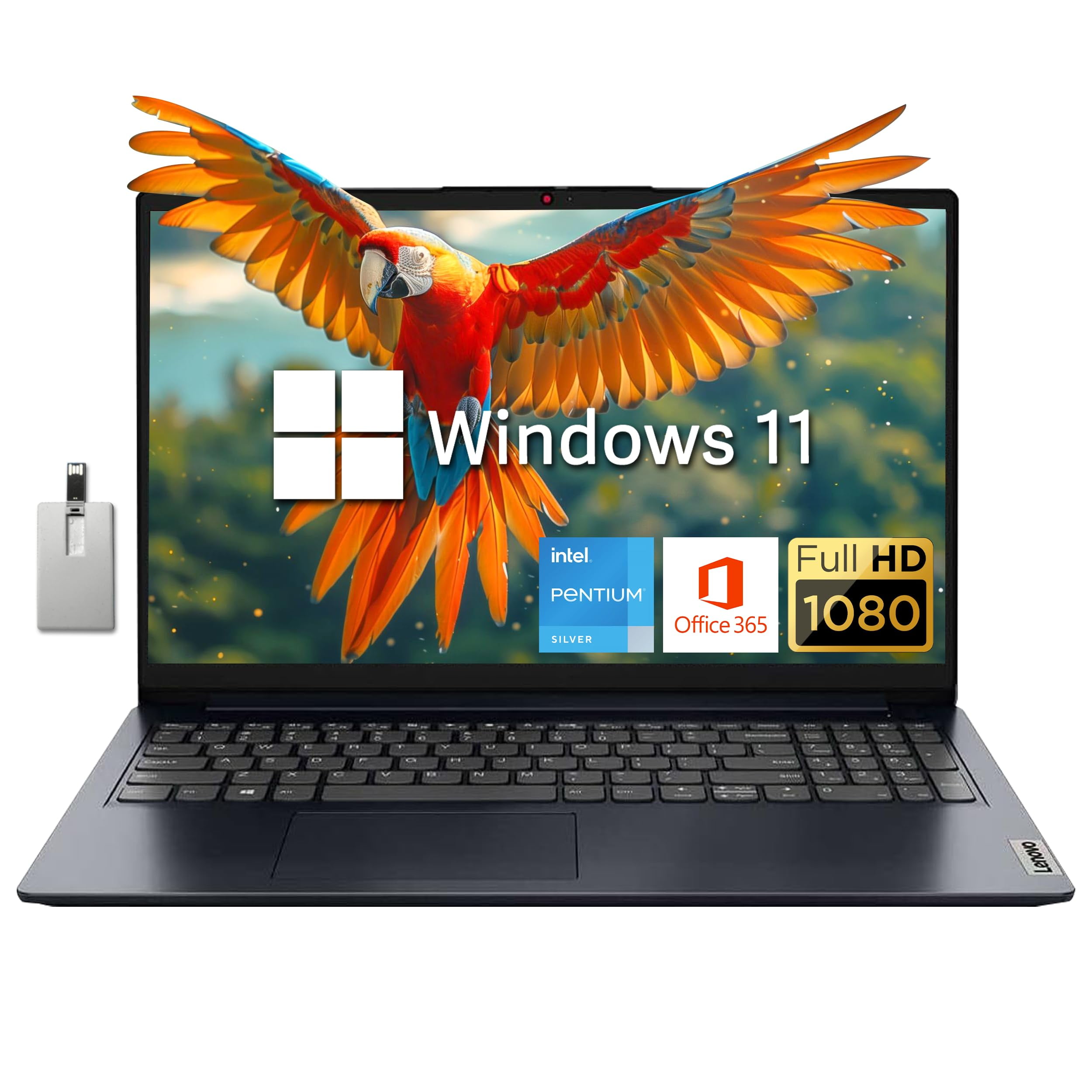 Lenovo IdeaPad 15.6" FHD Laptop, Intel Pentium Silver N6000 Processor ...