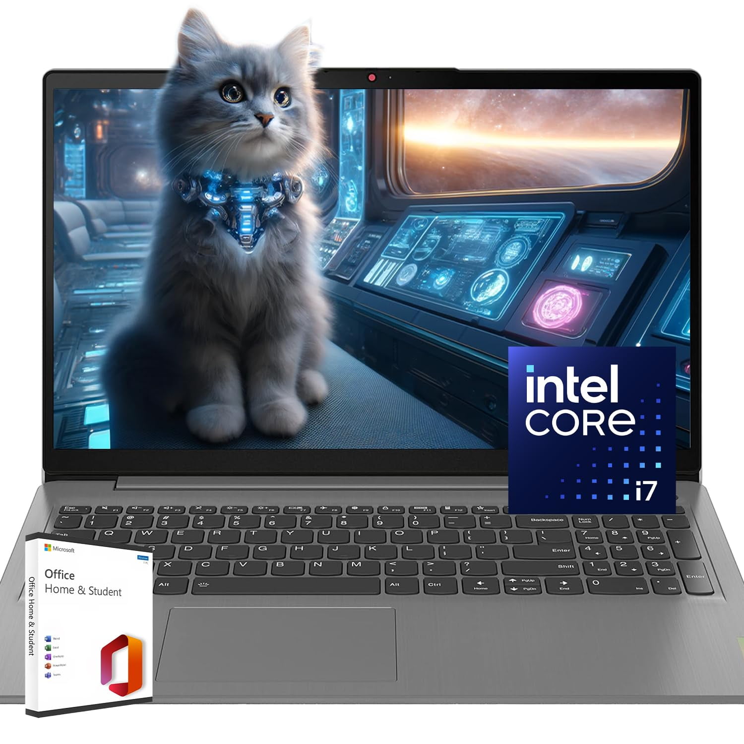 Lenovo IdeaPad 15.6 FHD Laptop w/Microsoft Office Lifetime License, AI ...