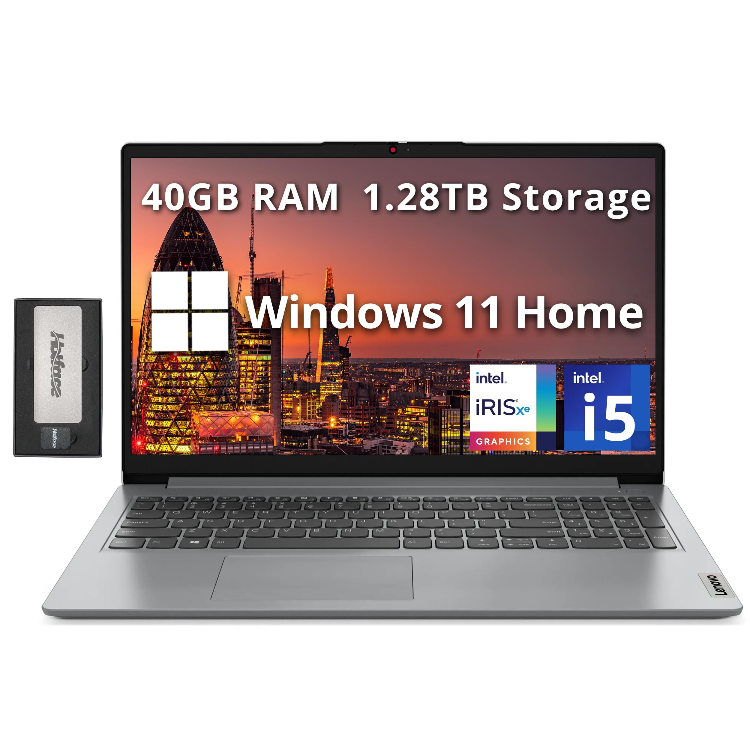 Lenovo IdeaPad 1i 15.6" FHD Business Laptop, Intel i5-1235U, 40GB RAM ...