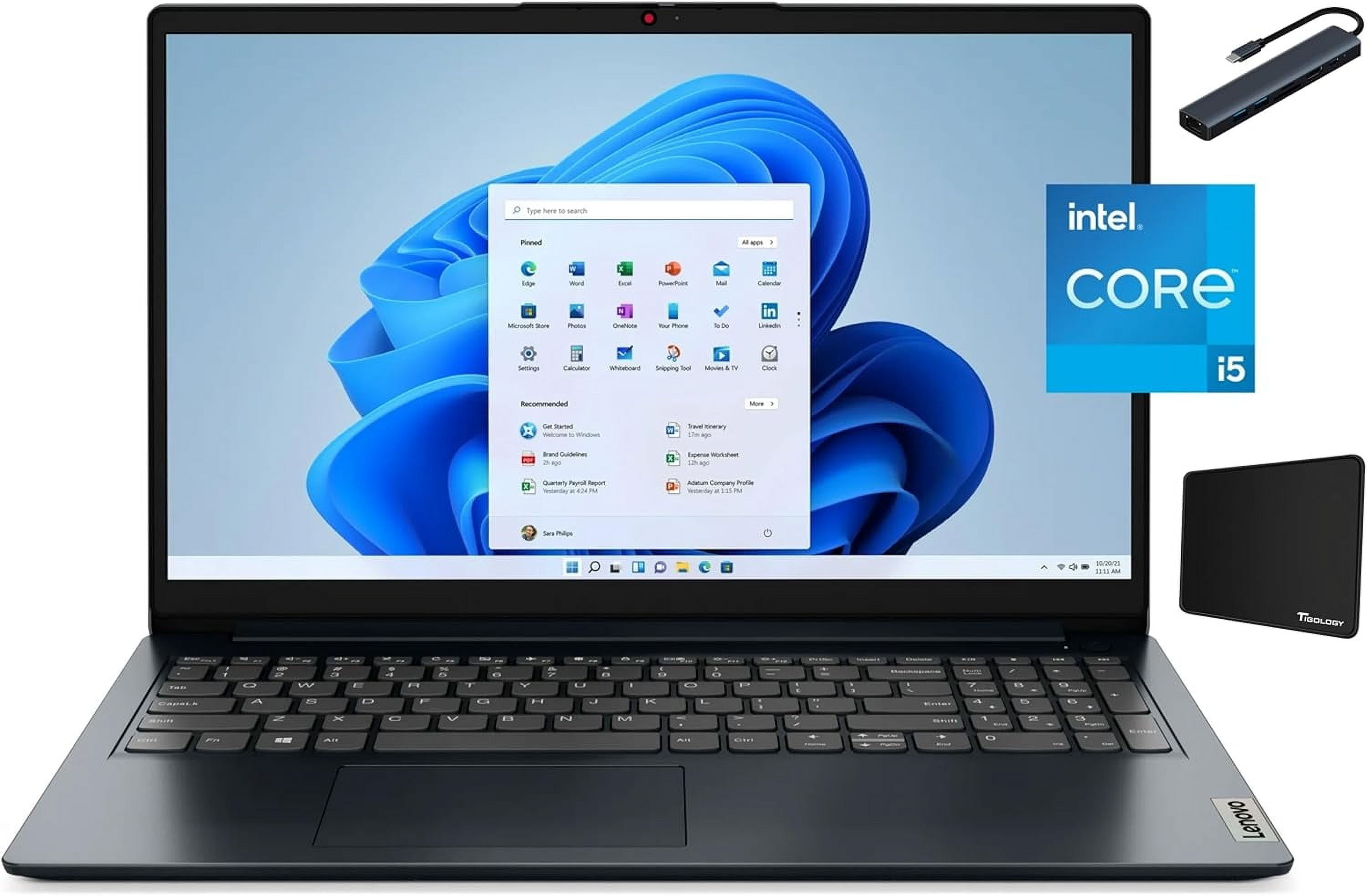 Lenovo IdeaPad 1i 15.6 inch FHD Laptop, Intel Core i5-1235U, 1.3GHz ...