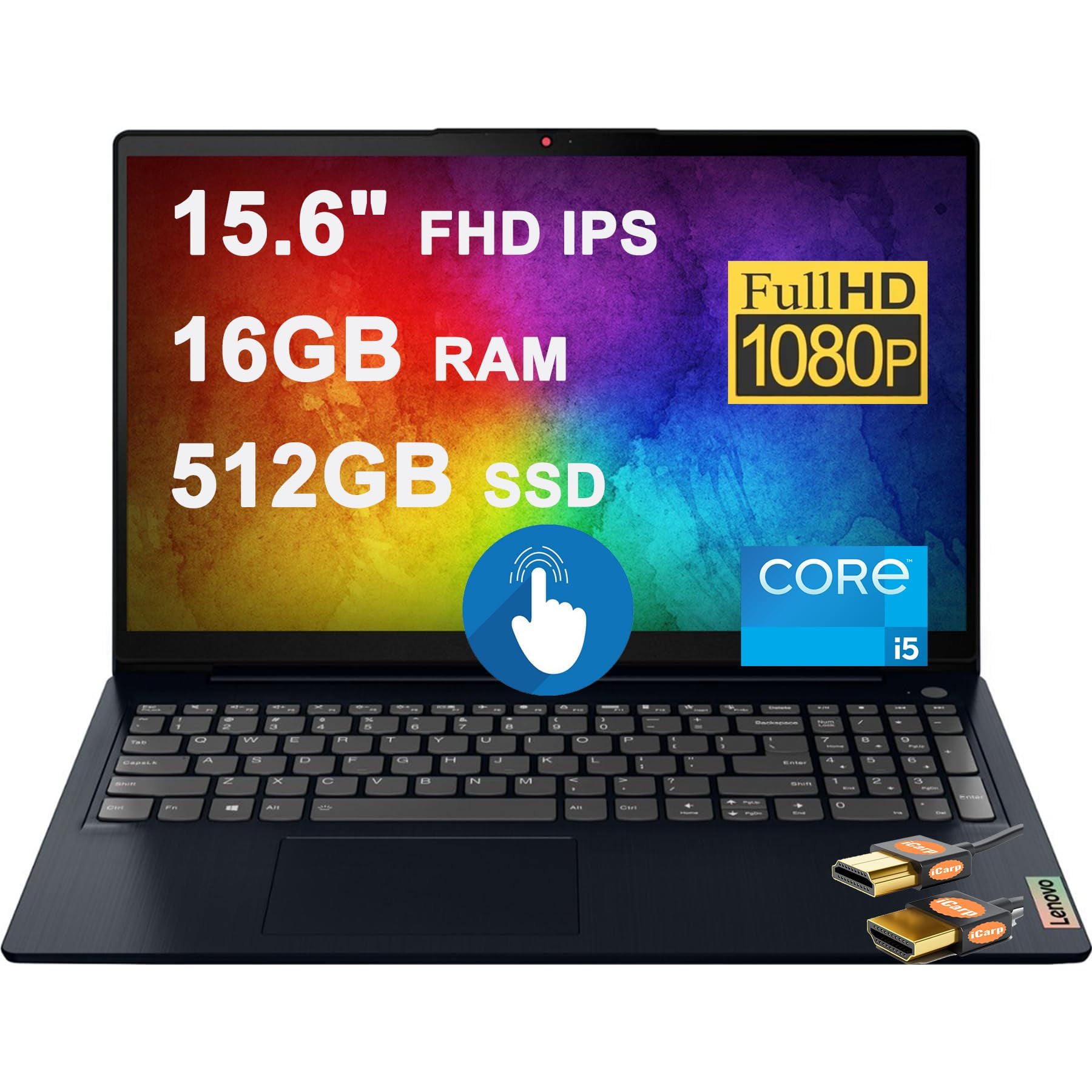 Lenovo IdeaPad 3 Business Laptop 15.6" FHD IPS Touchscreen 11th Gen ...