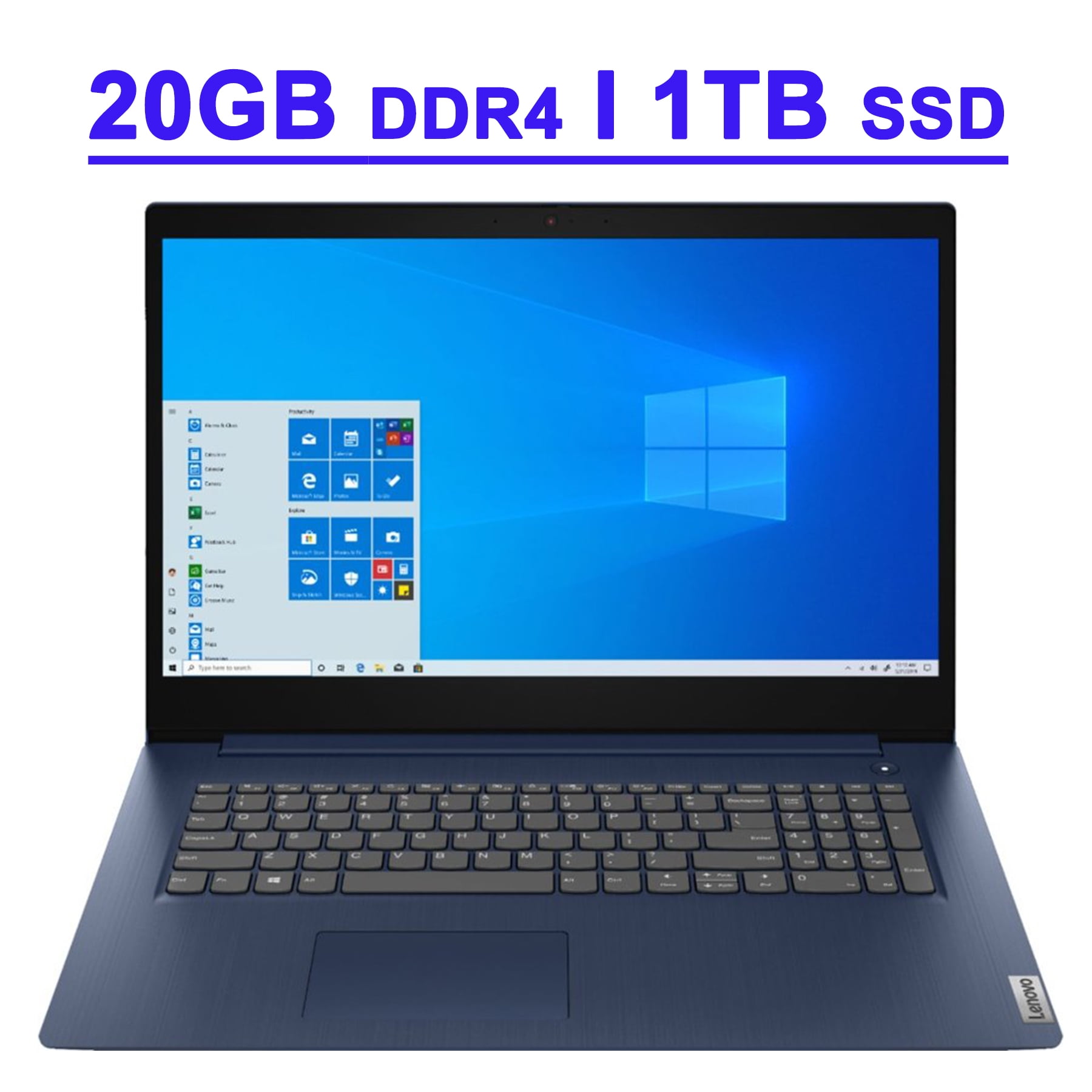 Lenovo IdeaPad 3 Premium Business Laptop 17.3" HD+ Display 10th Gen ...