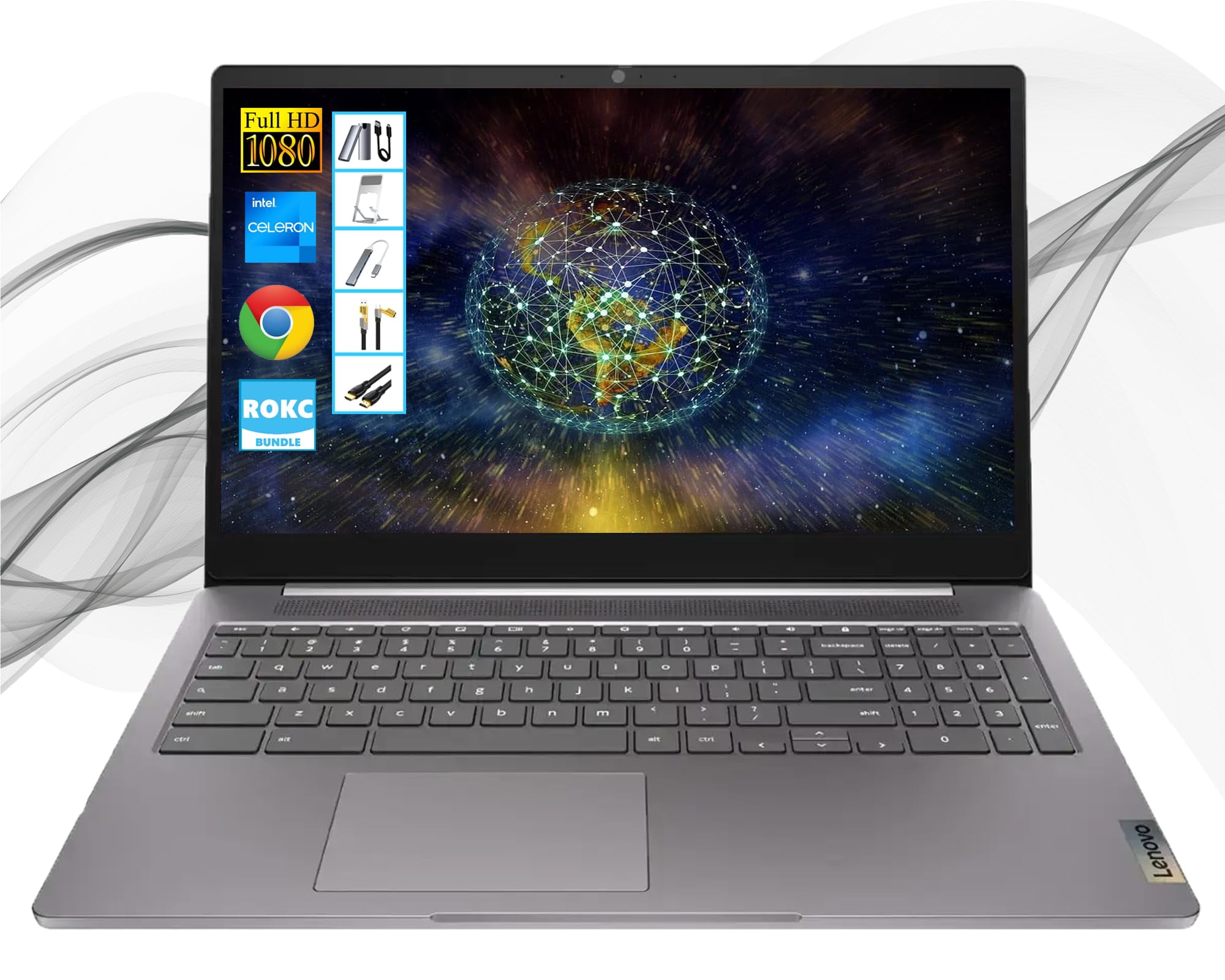 Lenovo IdeaPad 3i Chromebook with Gemini-AI Chrome OS | 15" FHD Screen | 4GB RAM | 64GB eMMC ...