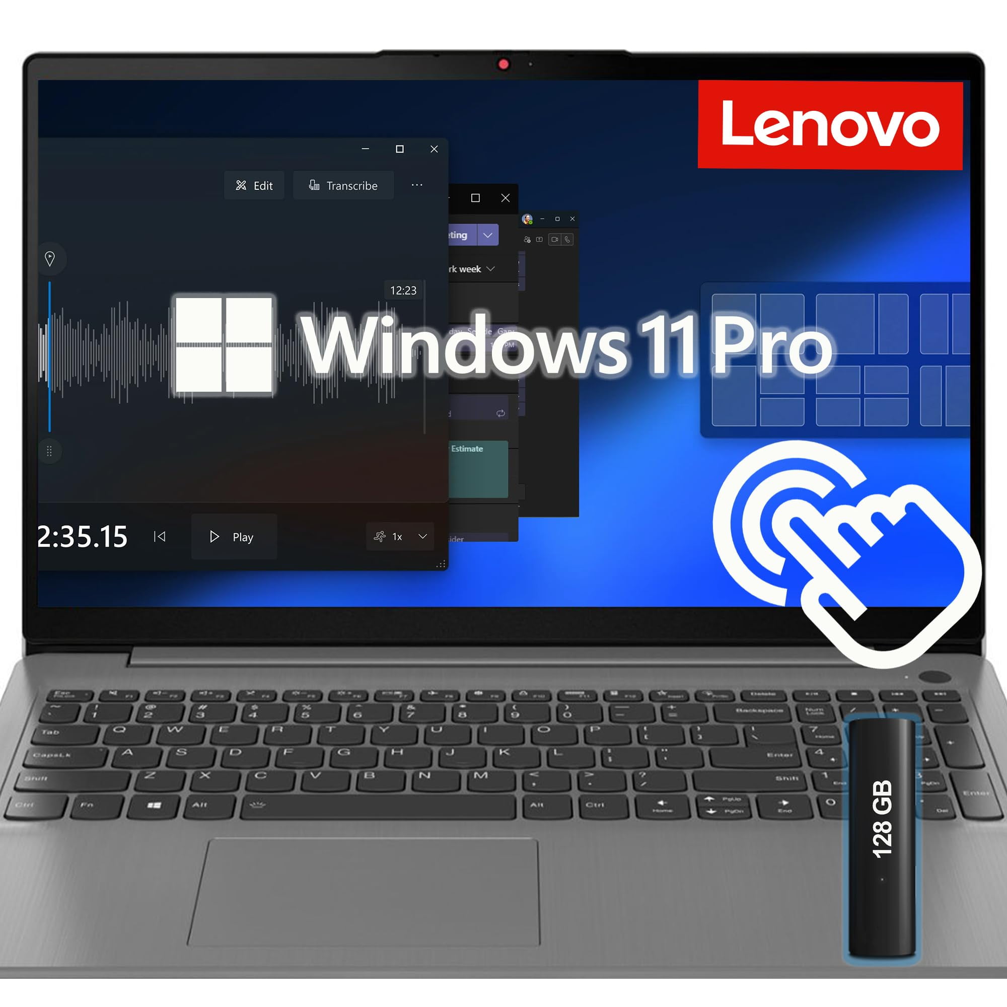 Lenovo IdeaPad 3i Touchscreen Laptop with 128GB External Hard Drive, 24GB RAM, 2TB SSD, Intel ...