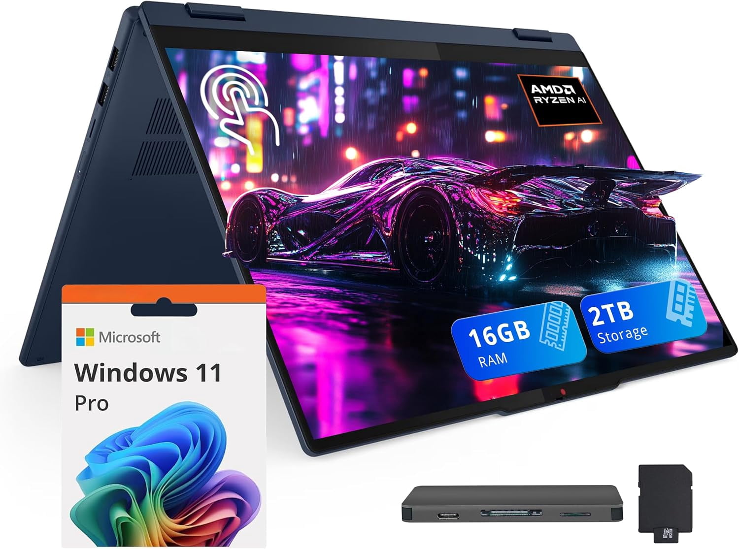 Lenovo IdeaPad 5 2-in-1 16" WUXGA Touchscreen Laptop, AMD Ryzen AI 7 ...