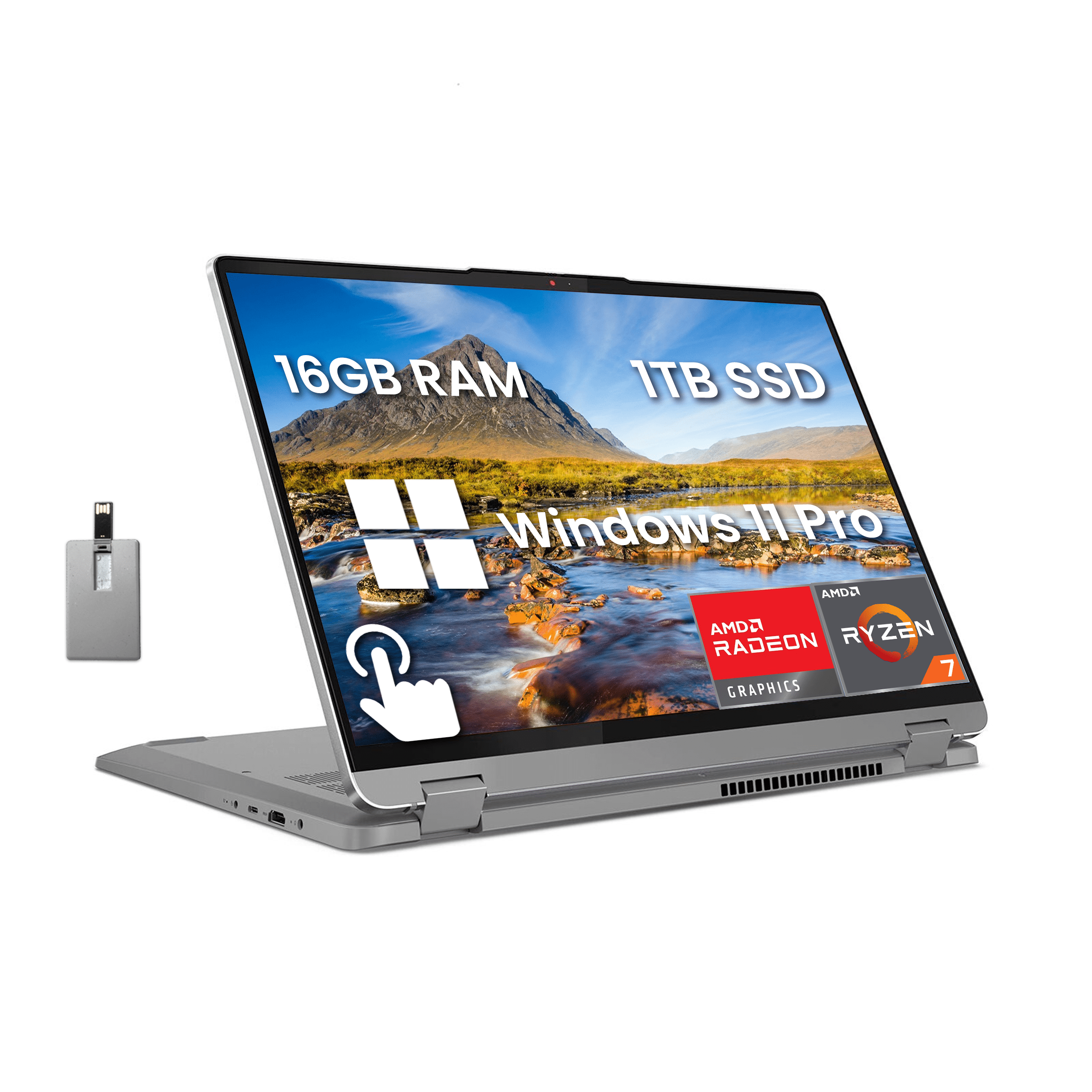 Lenovo IdeaPad Flex 5, 16" WUXGA Touchscreen Laptop, AMD Ryzen 7 7730U ...