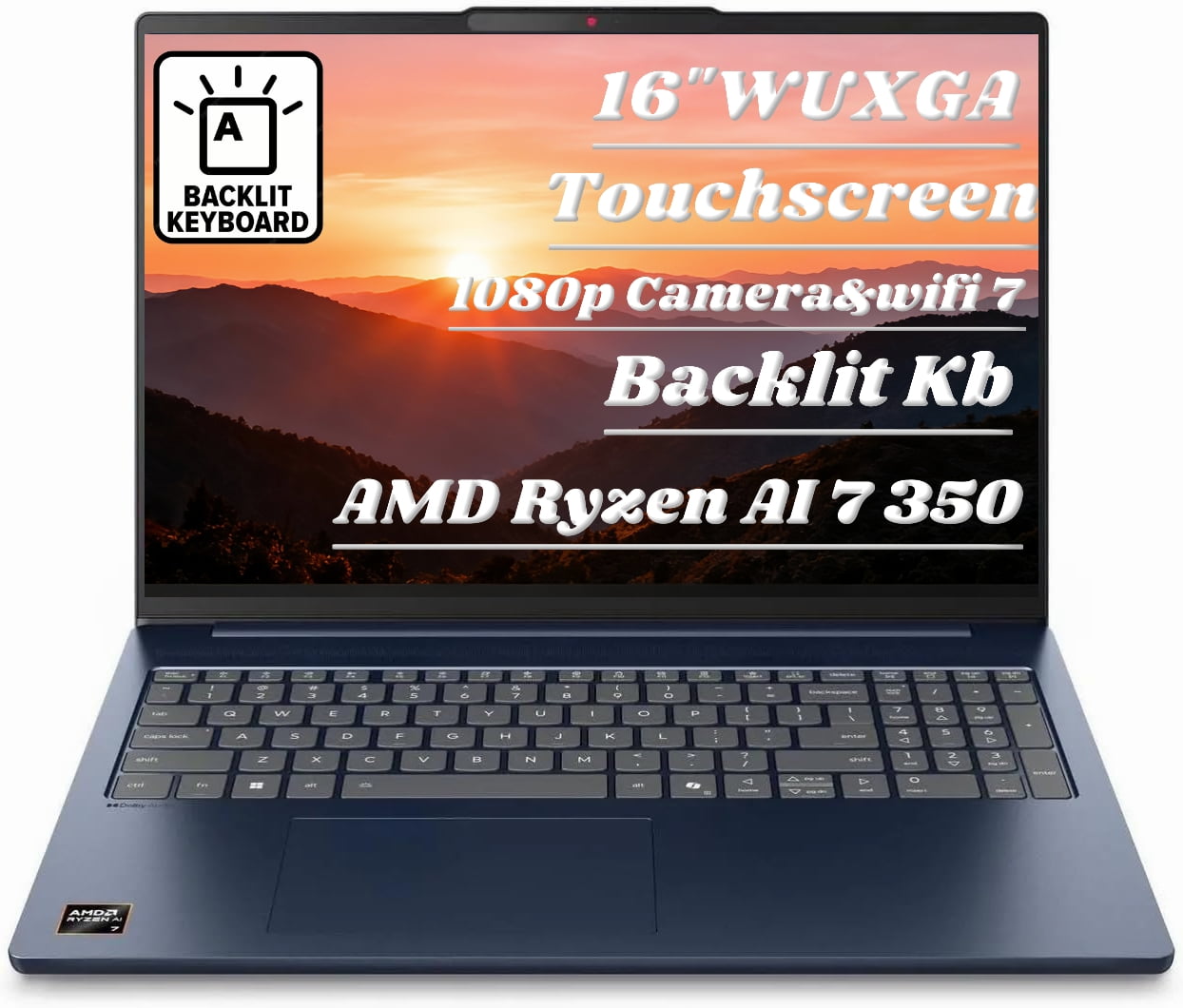 Lenovo IdeaPad Slim 5 2025 Laptop, 8-Core AMD Ryzen AI 7 350, 16" WUXGA ...
