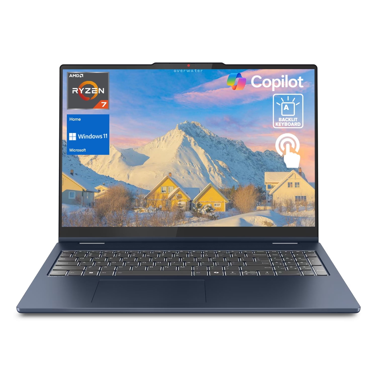Lenovo IdeaPad Slim 5 AI Copilot Laptop, 16" FHD+ Touchscreen, Ryzen 7 ...