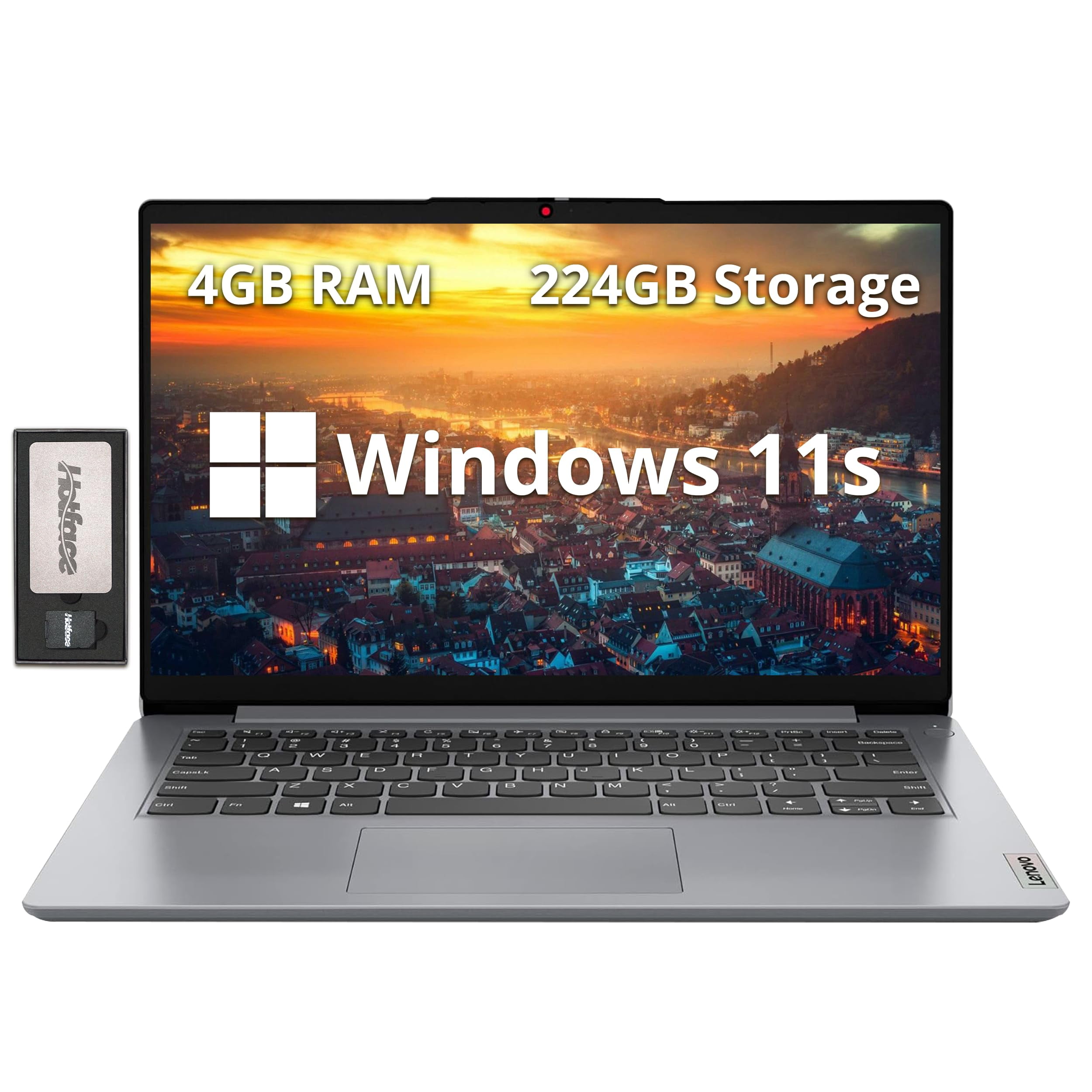 Lenovo Ideapad 1 14" HD Laptop, Intel Celeron N4020, 4GB RAM, 224GB ...