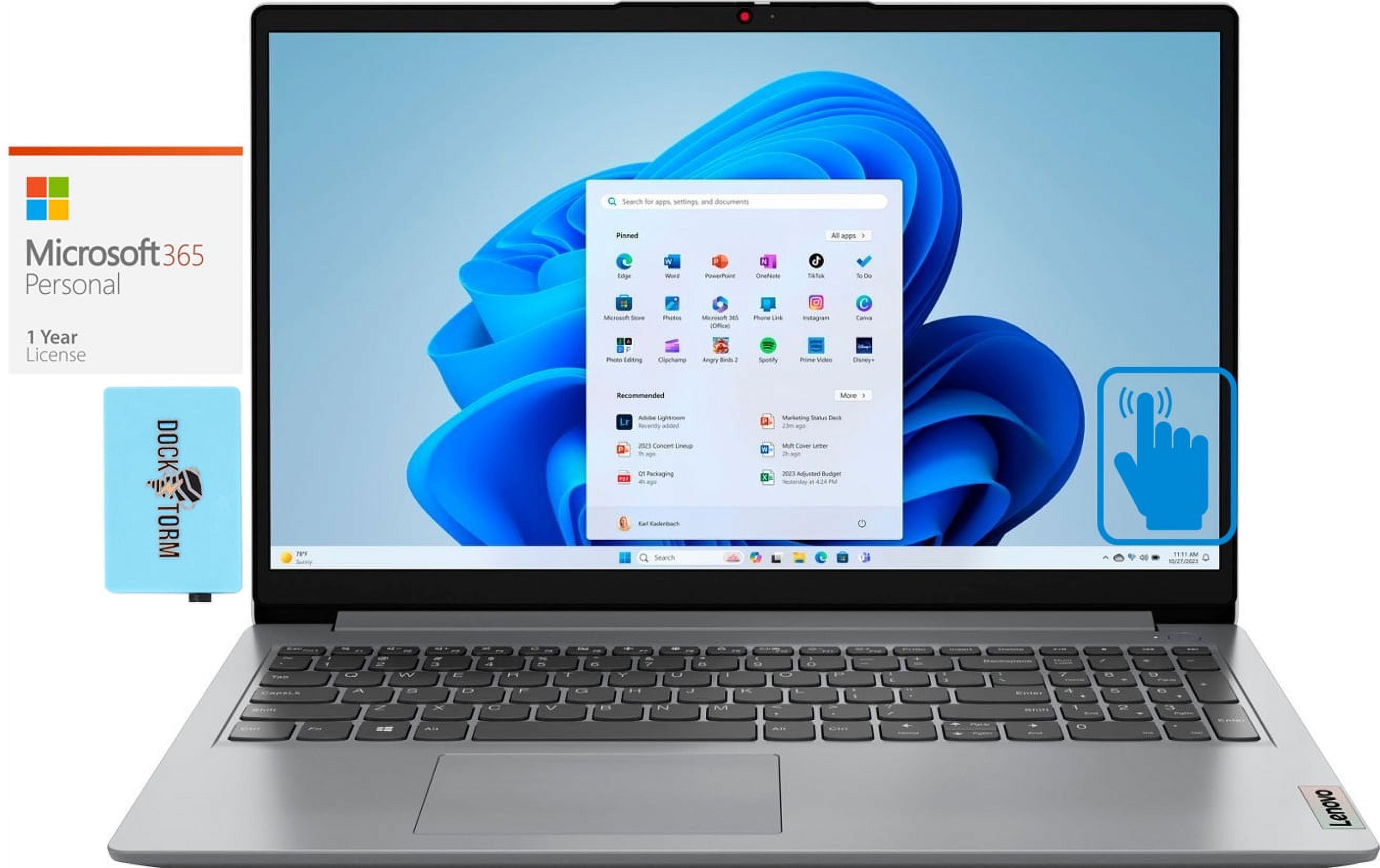 Lenovo Ideapad 1 Home/Business Laptop (AMD Ryzen 7 5700U 8-Core, 15.6in ...