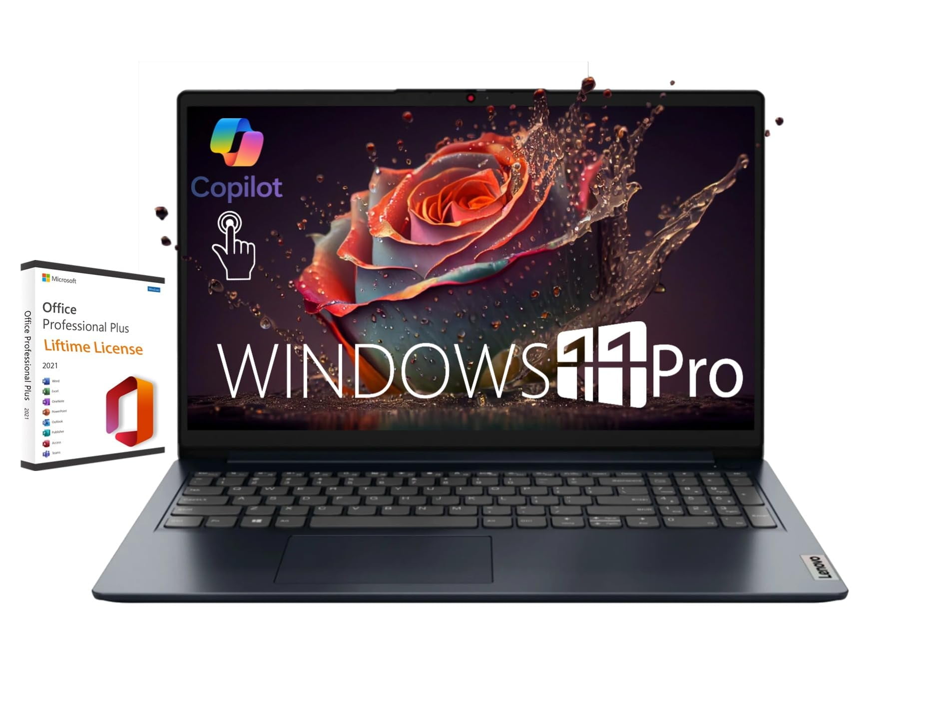 Lenovo Ideapad 1 Laptop, 15.6" FHD (1920x1080) Touch Display, with Free ...