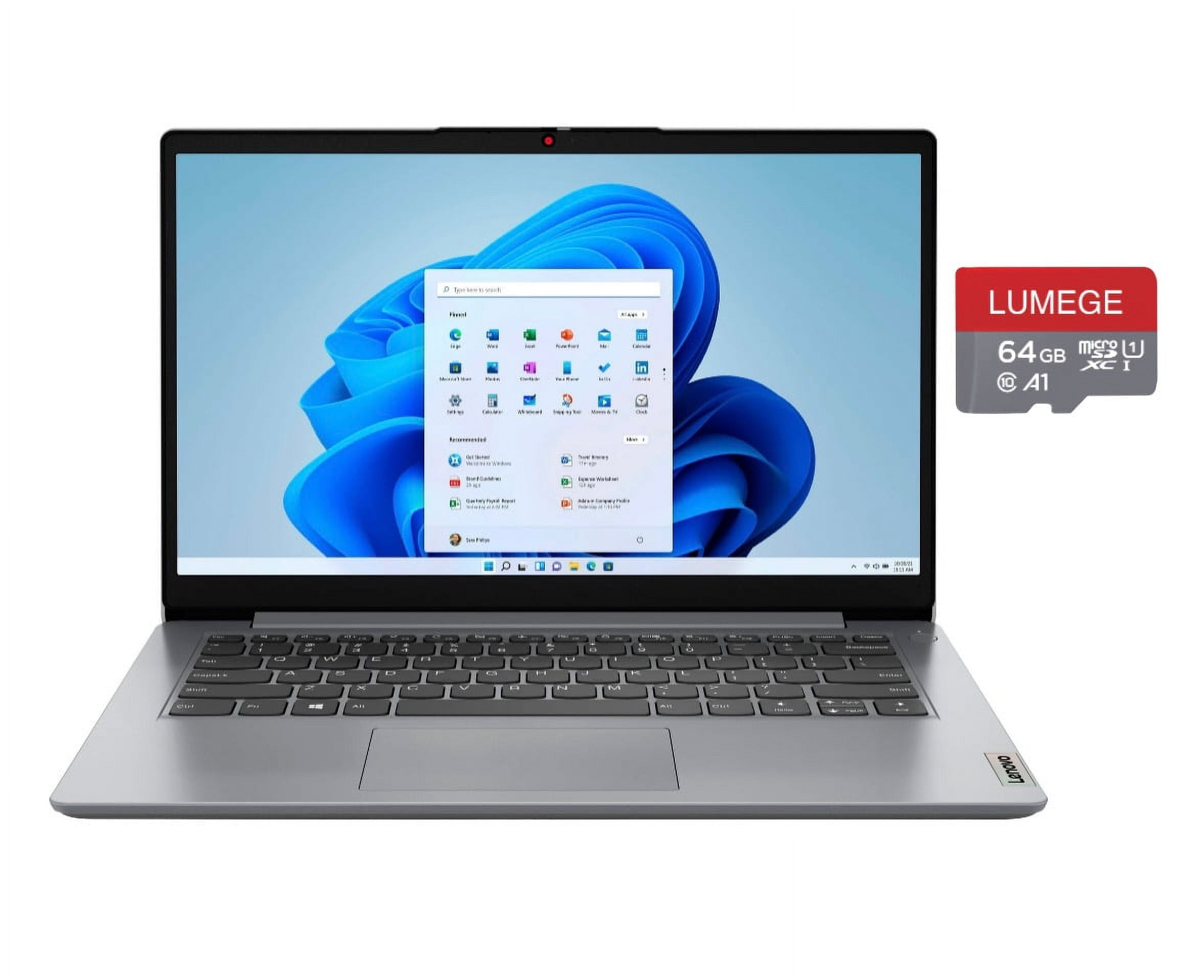Lenovo Ideapad 1i 14" HD Laptop, Intel N4020, 4GB Memory, 128GB eMMC ...