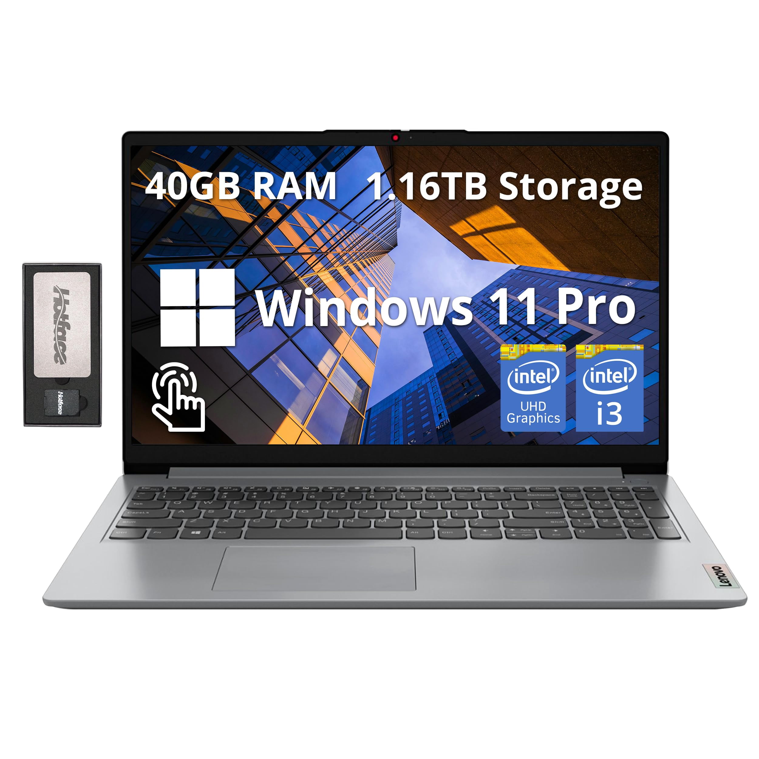 Lenovo Ideapad 1i 15.6" FHD Touchscreen Laptop, Intel i3 1215U, 40GB ...