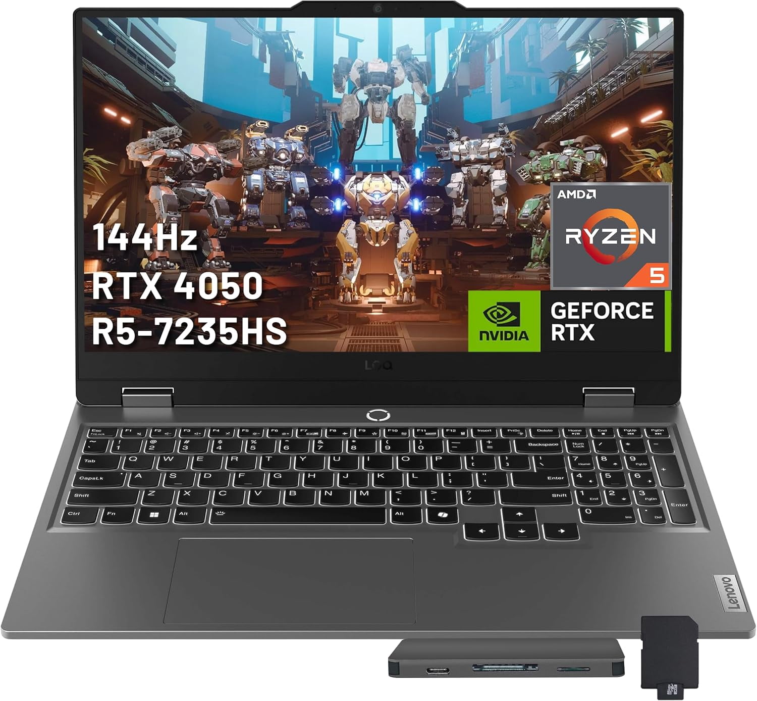 Lenovo LOQ 15.6" 144Hz FHD Gaming Laptop, AMD Ryzen 5 7235HS, 132GB ...