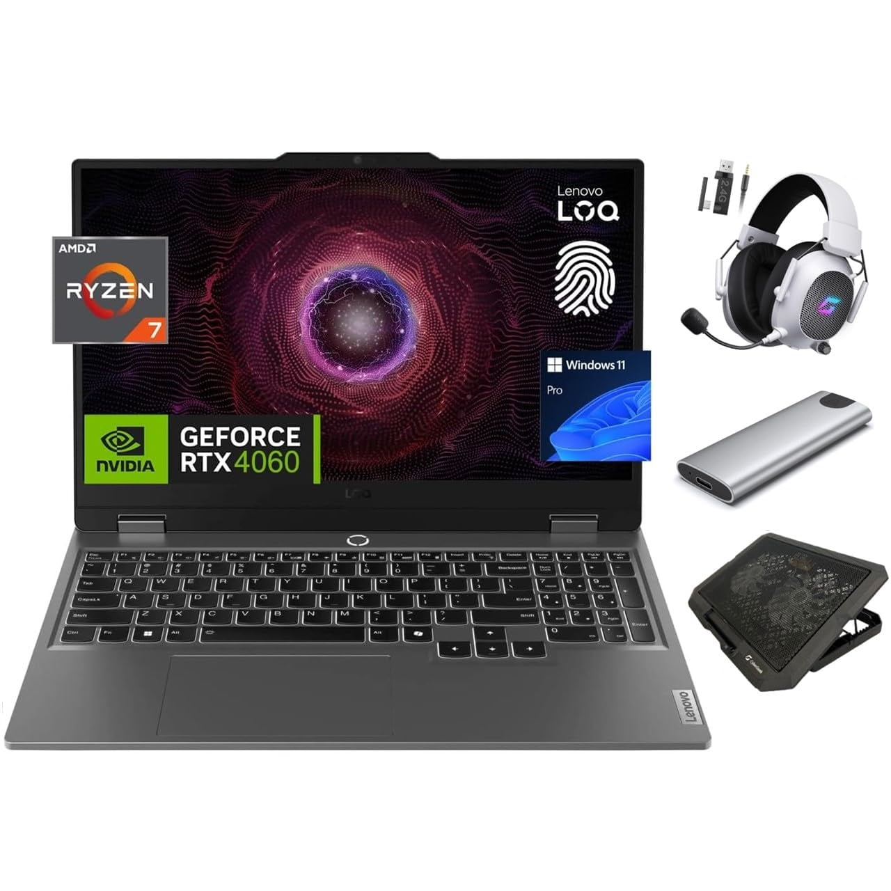 Lenovo LOQ 4060 Gaming Laptop, 15.6" 144HZ FHD, 8-Core Ryzen 7-7435HS ...