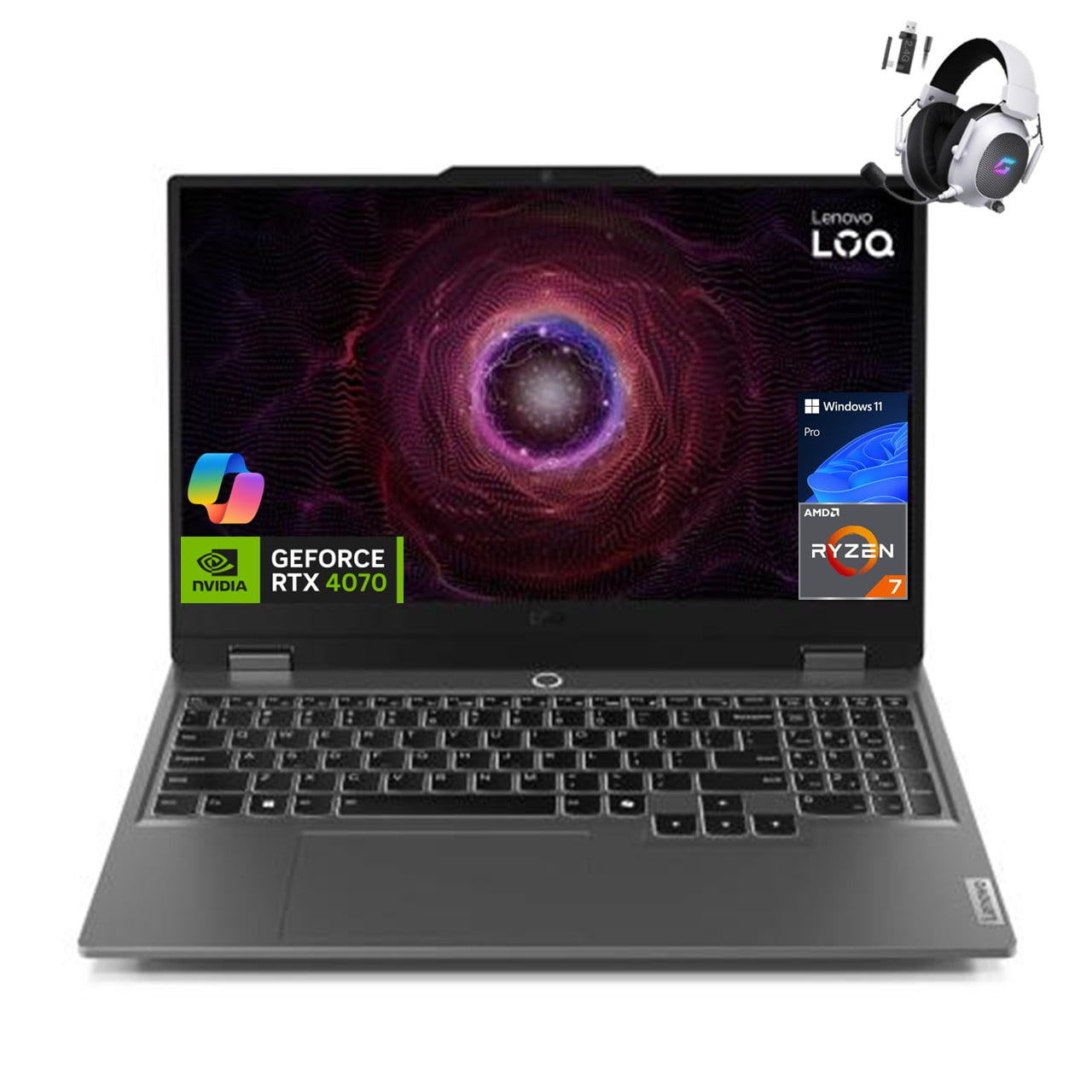 Lenovo LOQ RTX 4070 Gaming Laptop, 15.6" FHD 144Hz Display, AMD Ryzen 7 ...