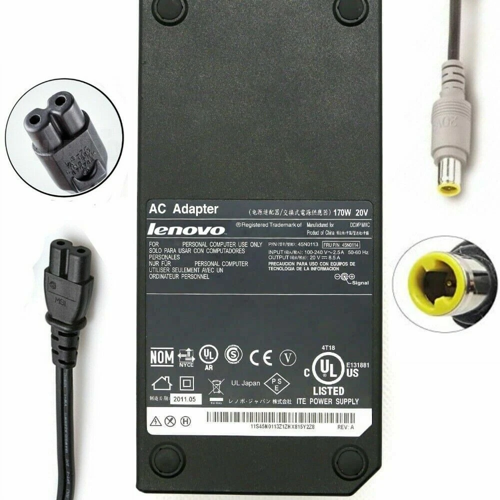 Lenovo Laptop Charger 170W 20V 8.5A AC Power Adapter ADL170NDC2A ...