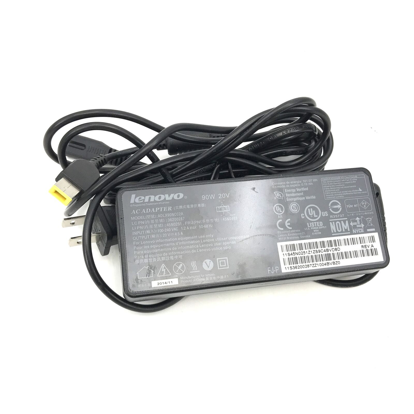 Lenovo Laptop Charging Cord, AC Power Adapter 90W 20V ADLX90NCC2A 4.5A, Used Condition #U3471 ...