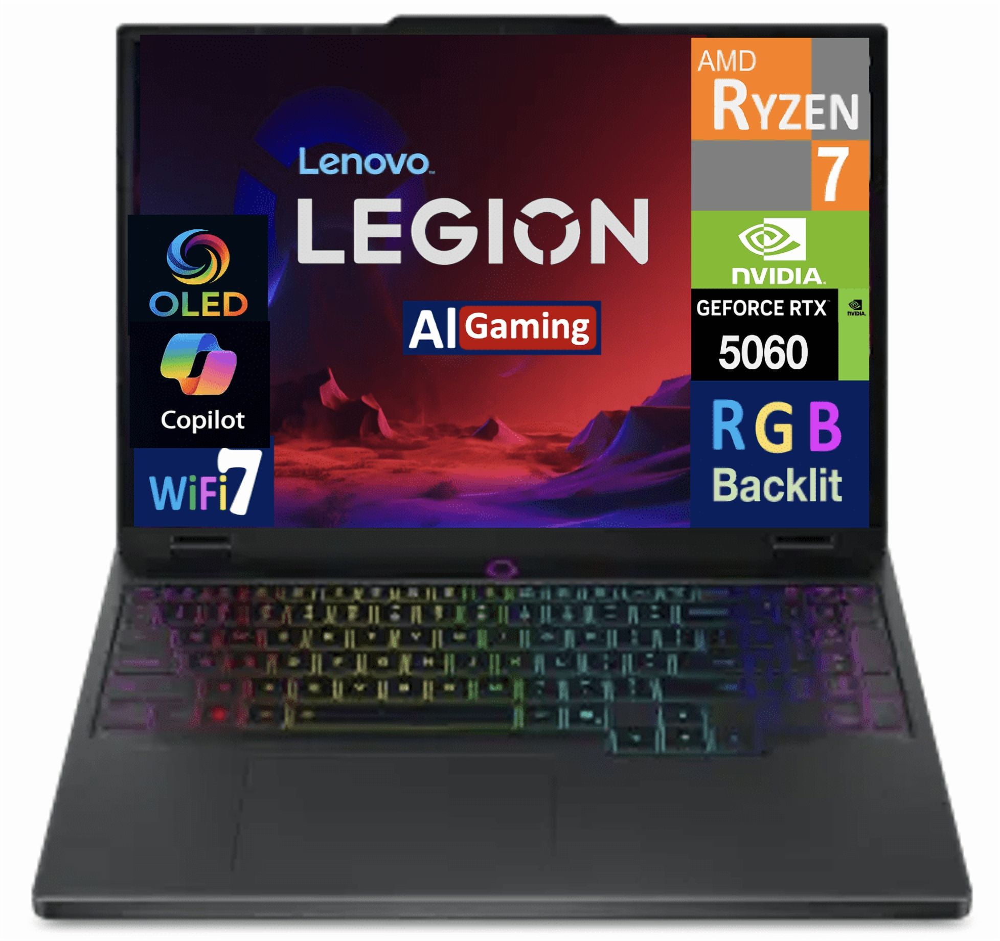 Lenovo Legion 5 AI Gaming Laptop 15.1in OLED WQXGA Display (AMD Ryzen 7 ...